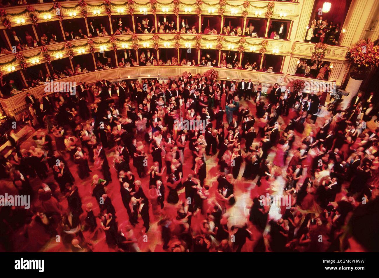 Austria. Vienna. The balls season. Couples dancing the waltz at the ...