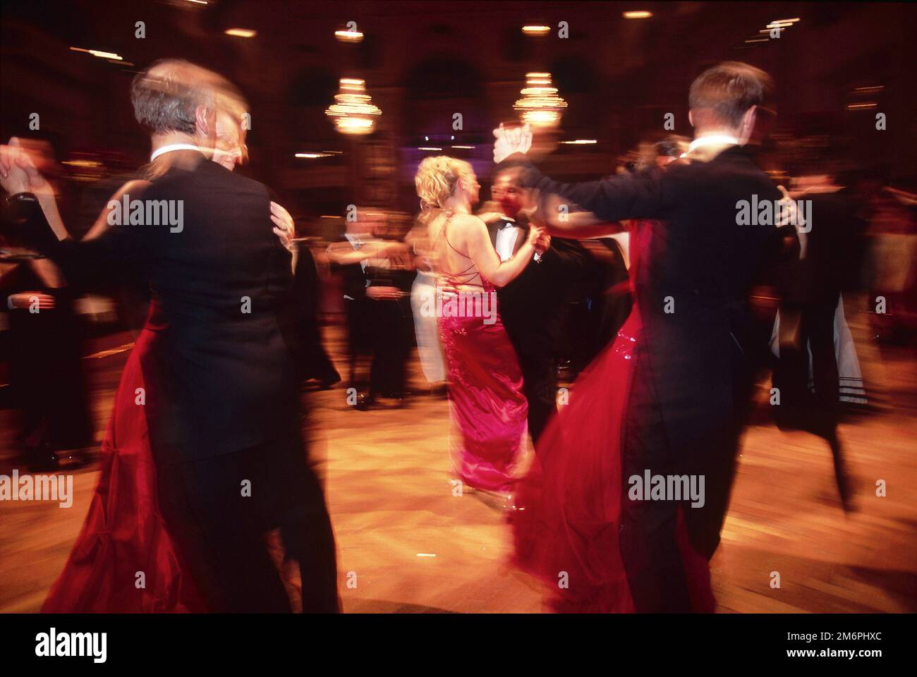 Austria. Vienna. The balls season. Couples dancing the waltz at the ...