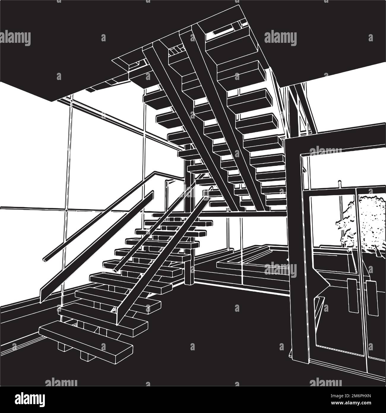 Inside Stair Space Vector Stock Vector Image & Art - Alamy
