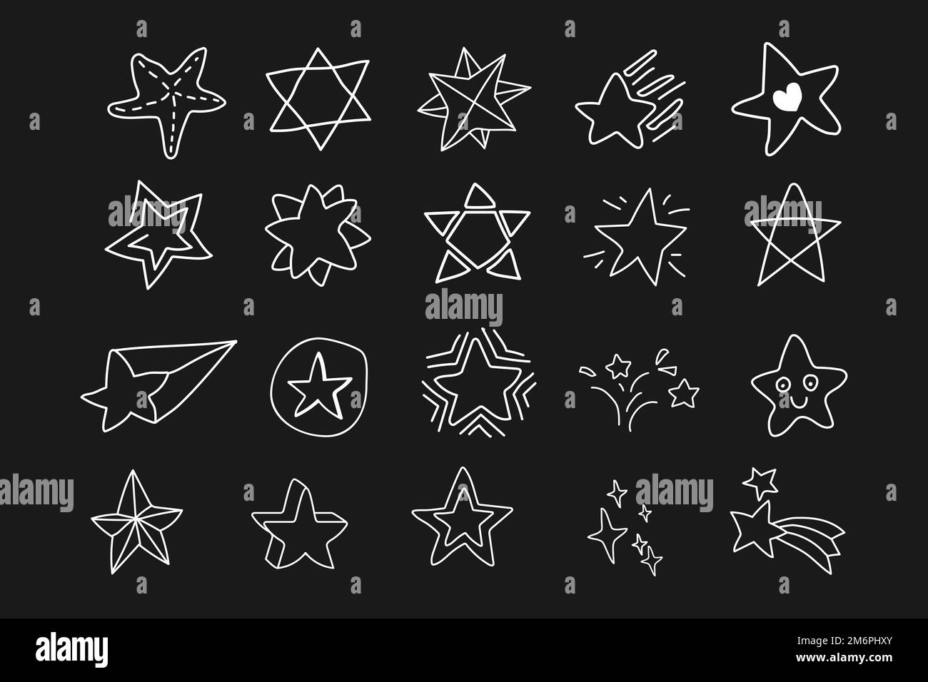 Hand drawn white star vectors collection Stock Vector Image & Art - Alamy