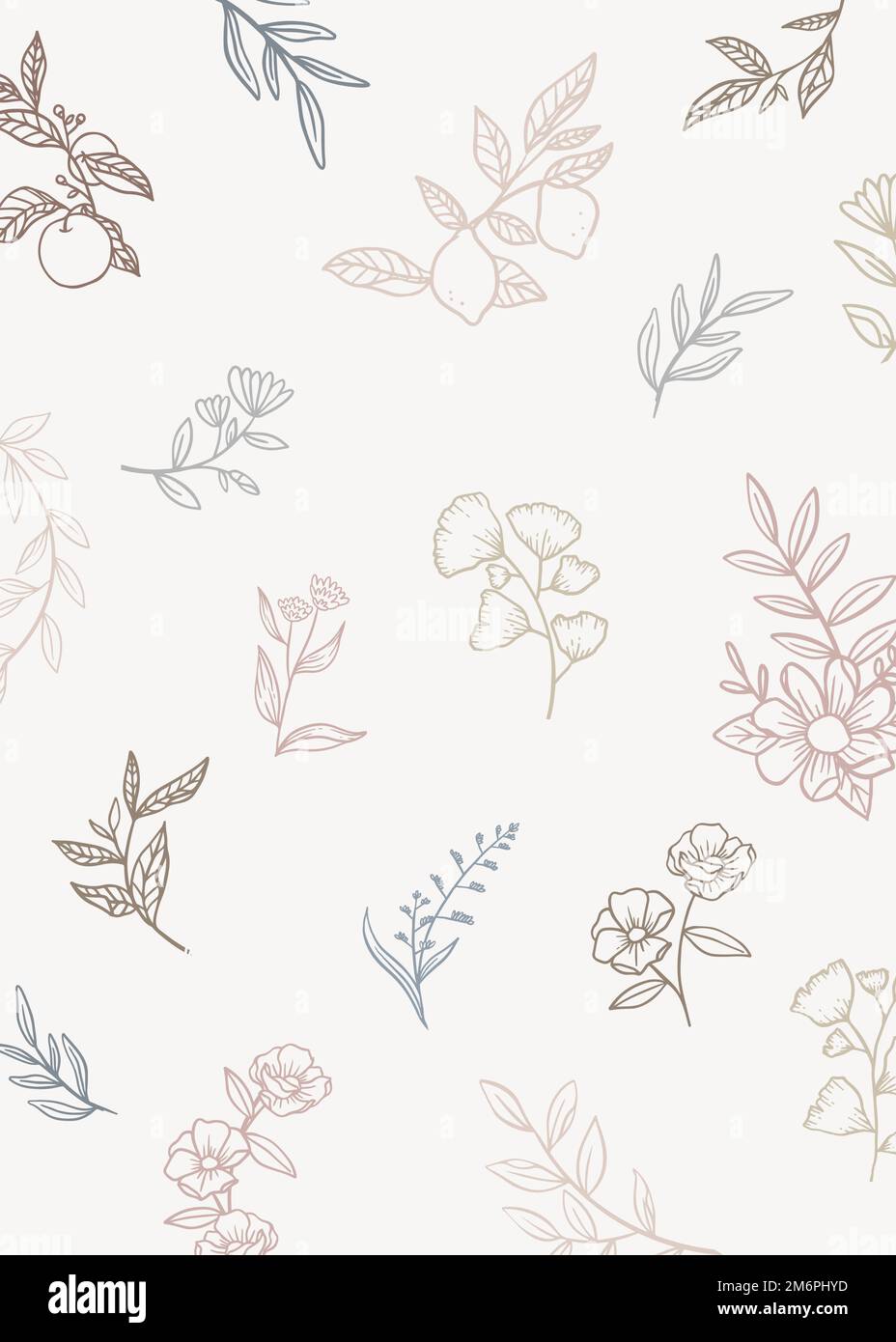 Botanical pattern earth tone background vector Stock Vector Image & Art ...