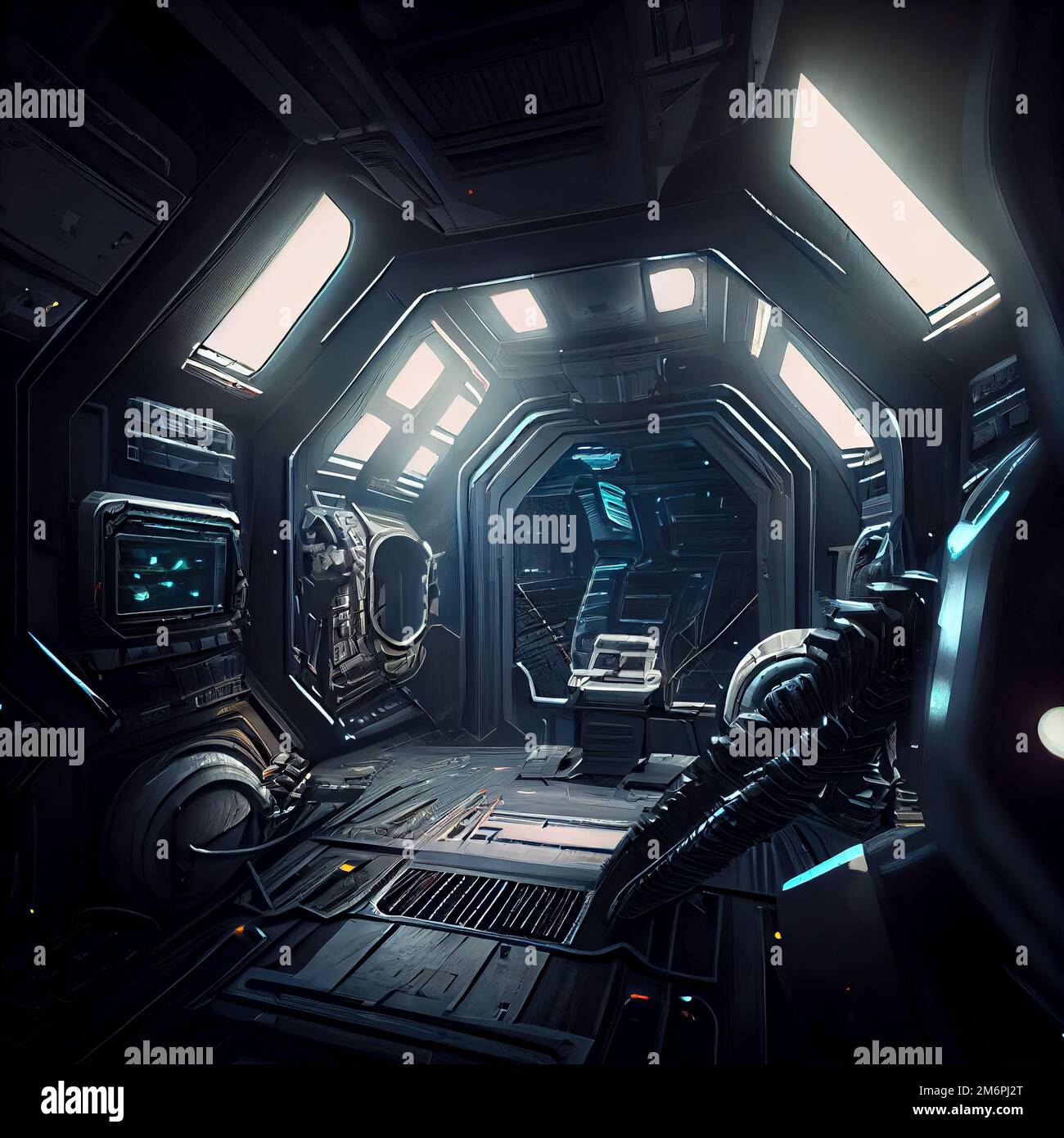 Inside Futuristic Space Station