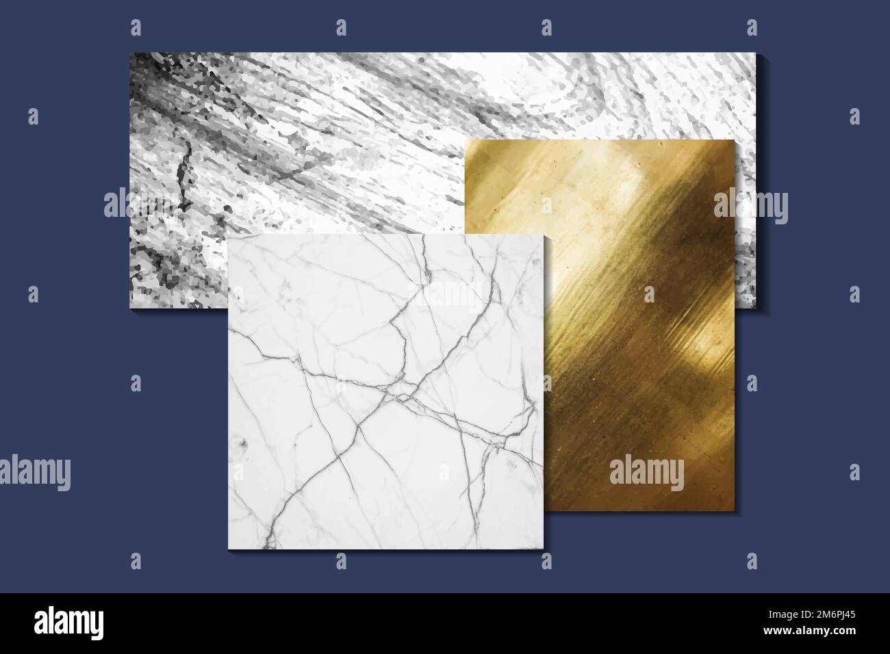 Gray marbled and shiny gold textured background vectors set Stock ...