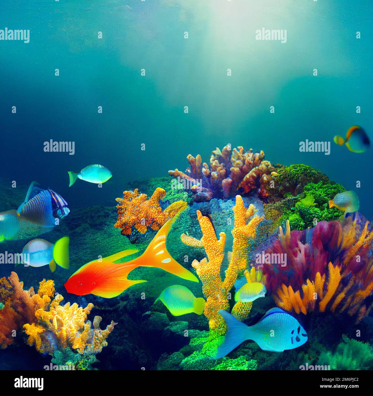 Tropical fish coral reef art hi-res stock photography and images - Alamy