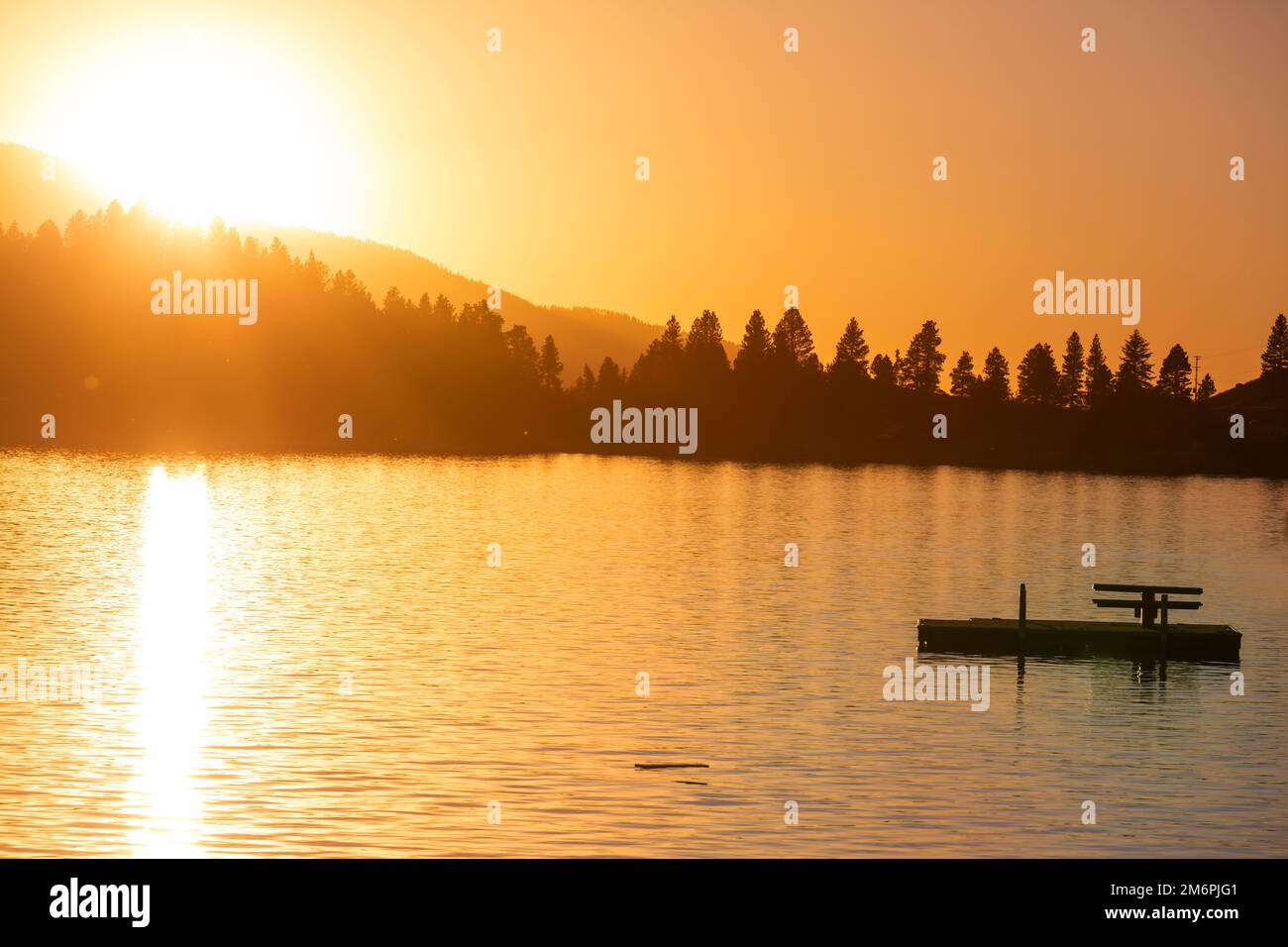 Lake on sunset Stock Photo - Alamy