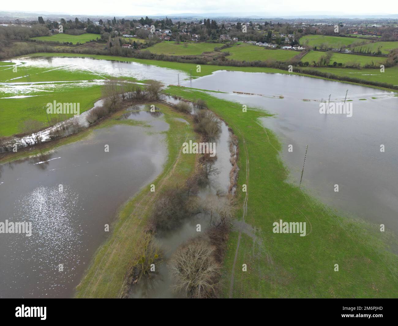 River Lugg, Lugg Meadows, Hereford, UK - Thursday 5th January 2023 ...