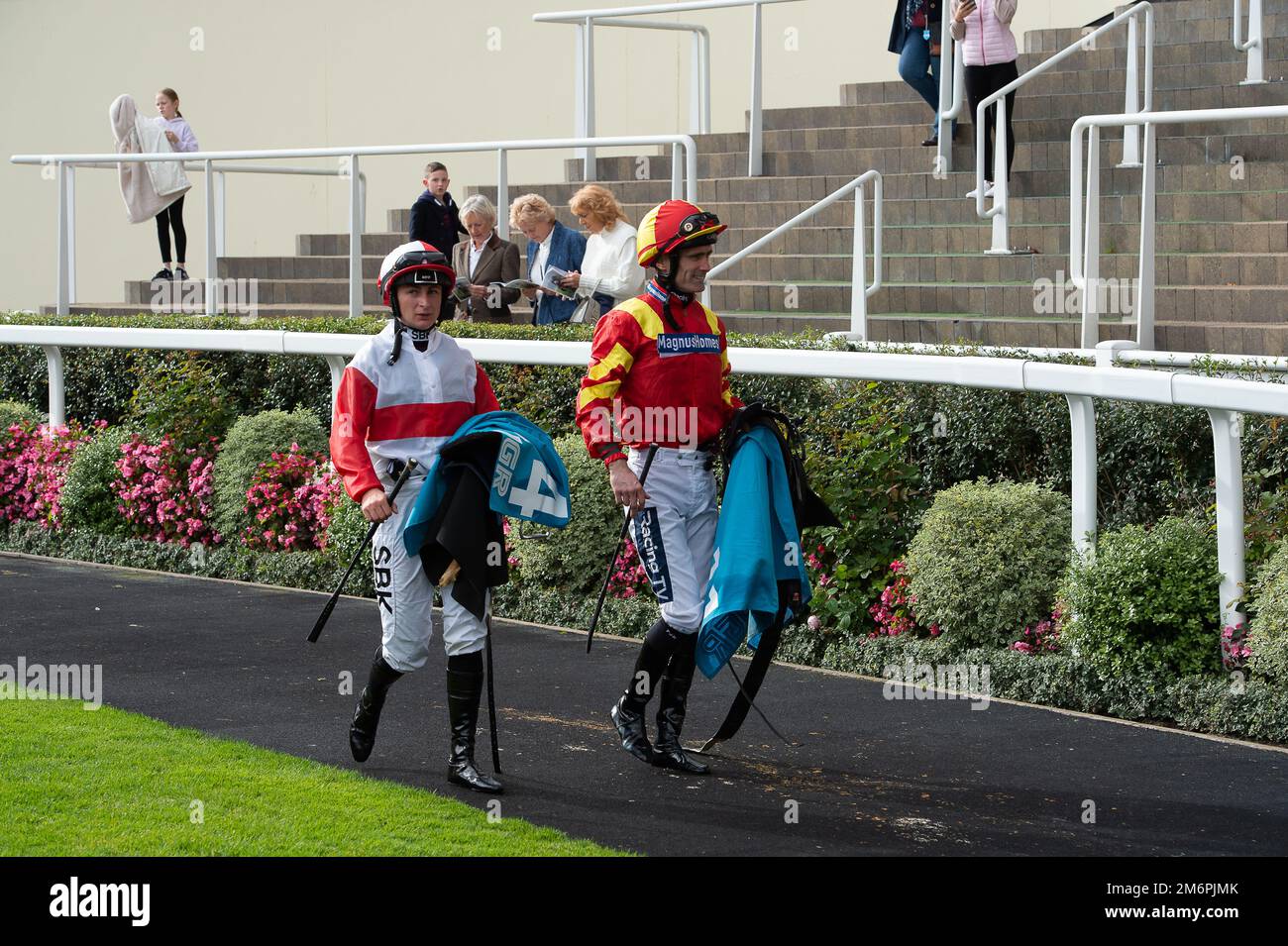 Ascot, Berkshire, UK. 1st October, 2022. Jockeys Nicola Currie (L) and ...