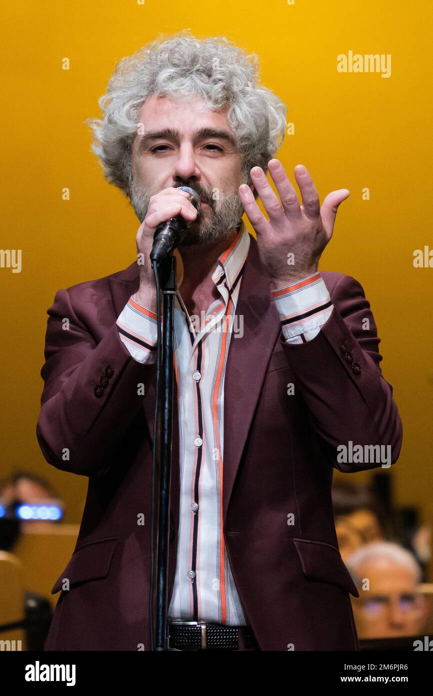 Madrid, Spain. 05th Jan, 2023. Singer of the group Leon Benavente ...