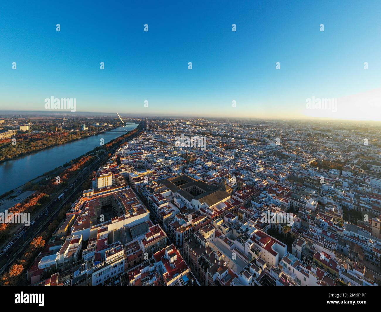 Seville city aerial view in Seville province of Andalusia Autonomous ...