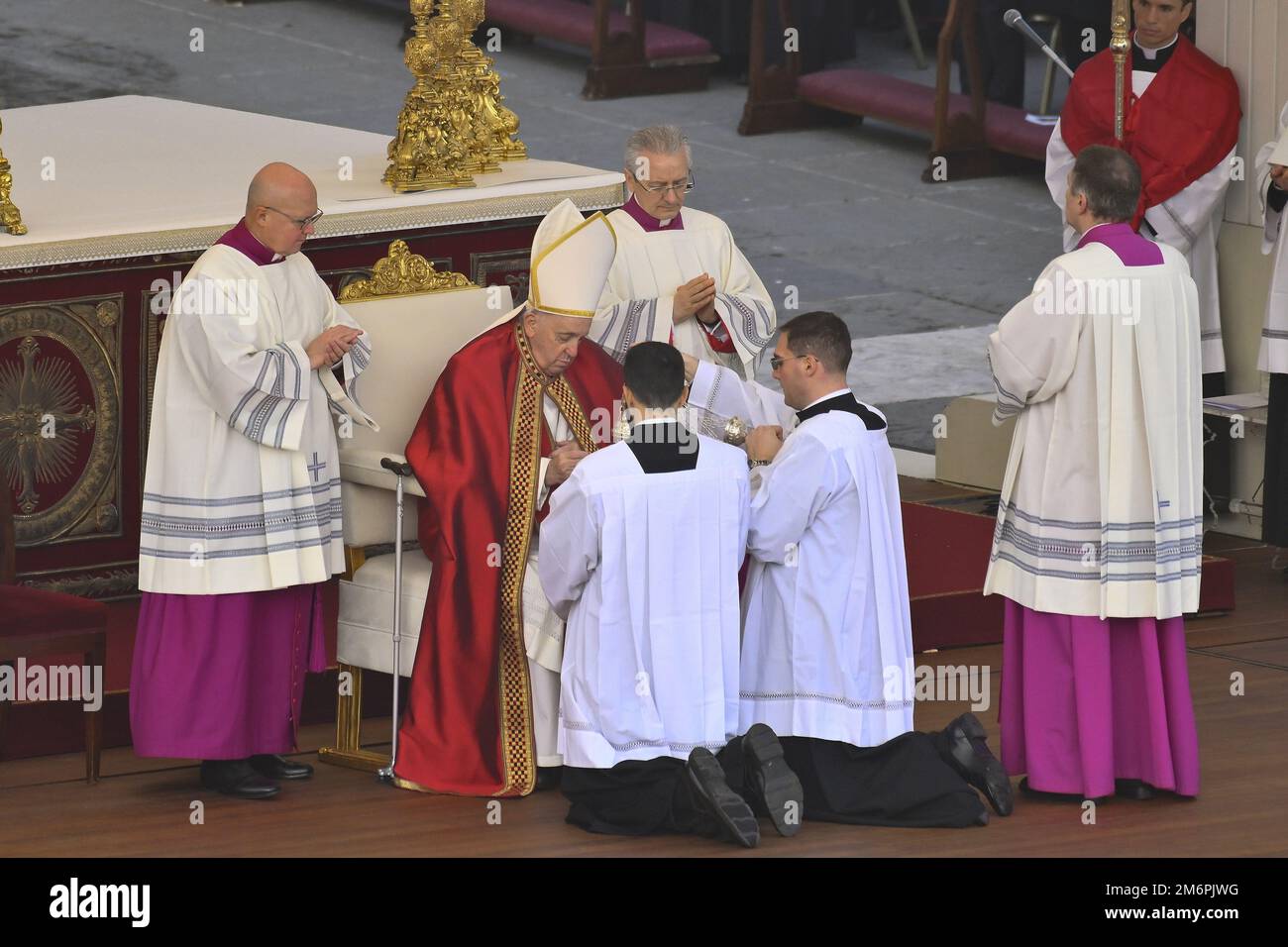 Rome, Italy. 05th Jan, 2023. Pope Francis during the Funeral Mass for ...