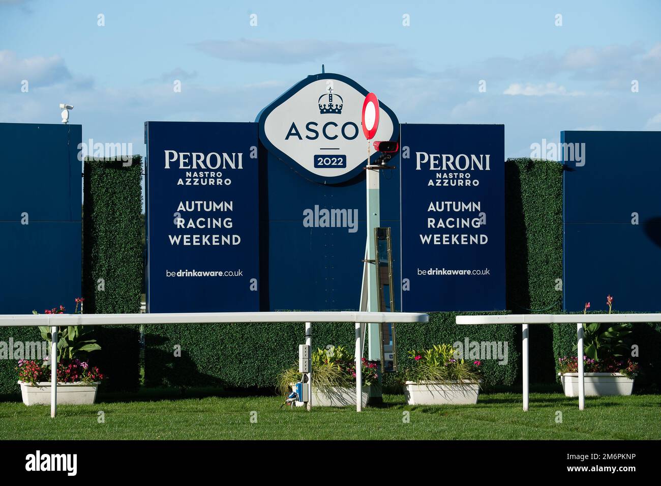 Ascot, Berkshire, UK. 1st October, 2022. The winning post at Ascot ...