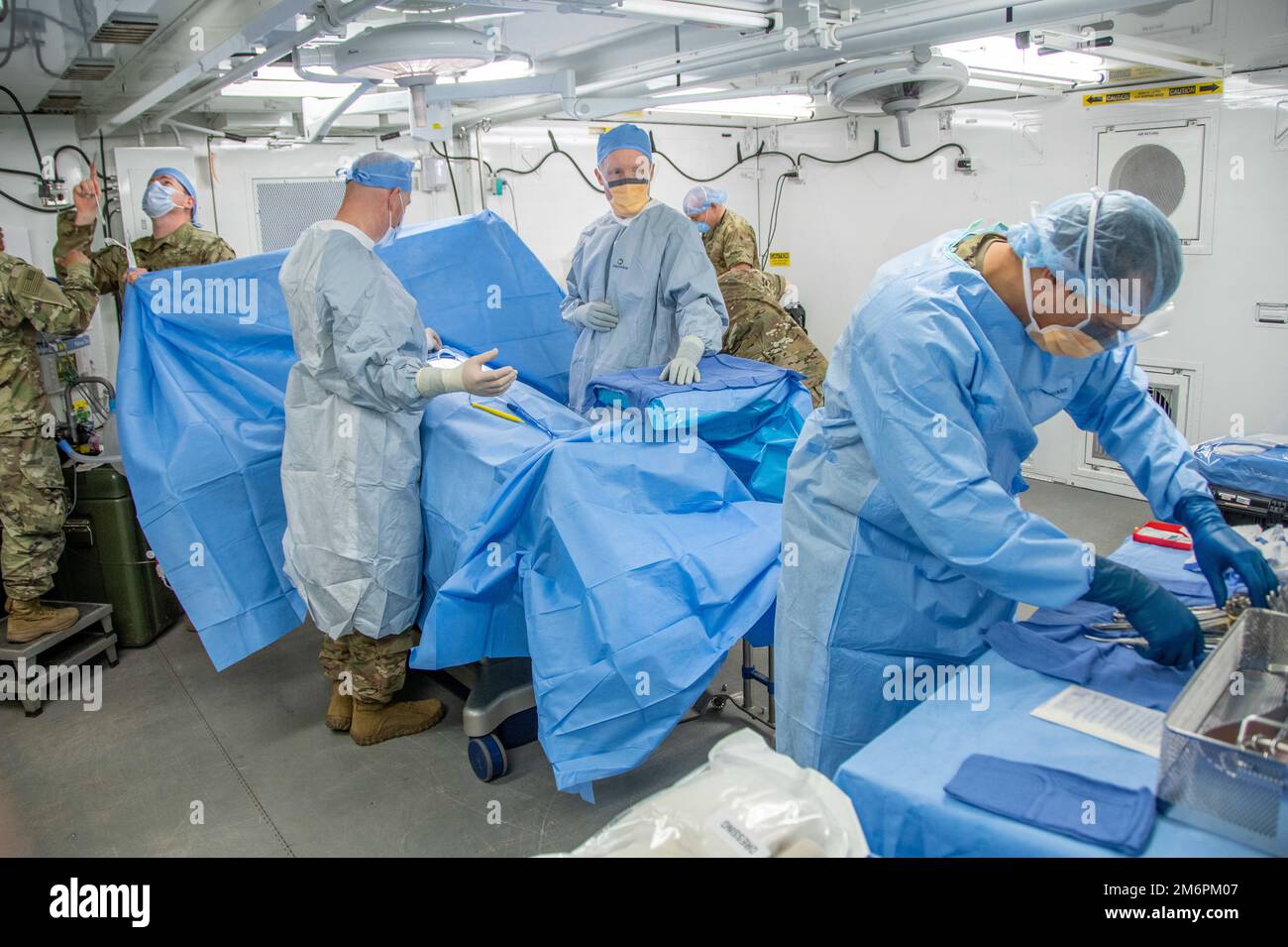 U.S. Army surgeons with the 30th Medical Brigade in the operation room ...