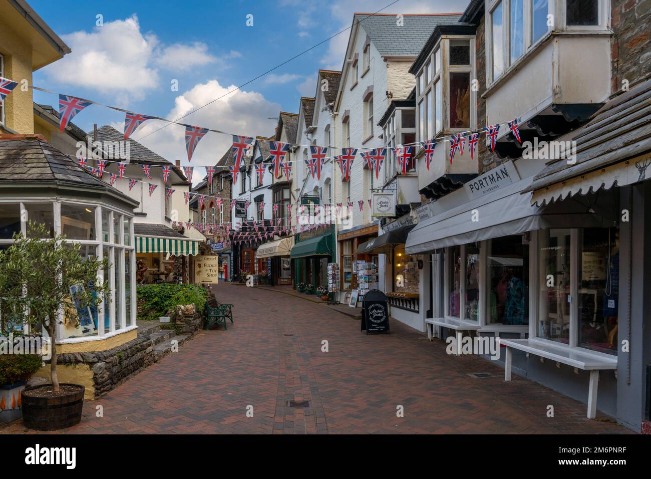Village center with colorful buildings and shops in the picturesque ...