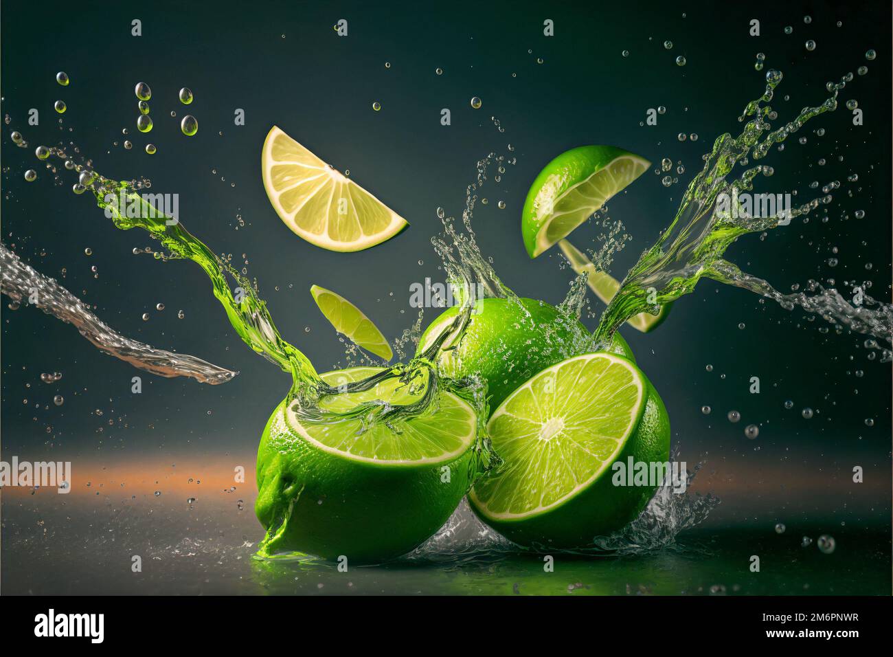 Isolated Lime and Water Splash on Black Background: Perfect for ...