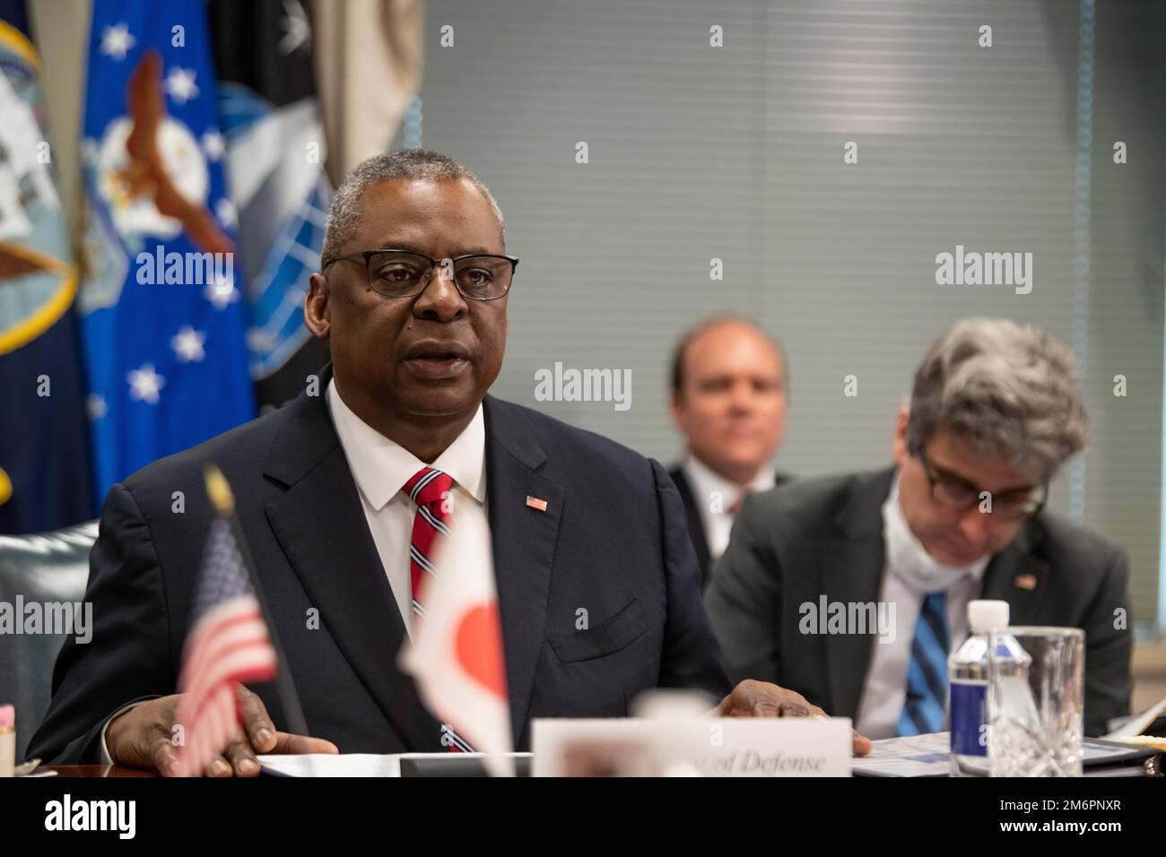 Secretary of Defense Lloyd J. Austin III speaks with Japanese Defense ...