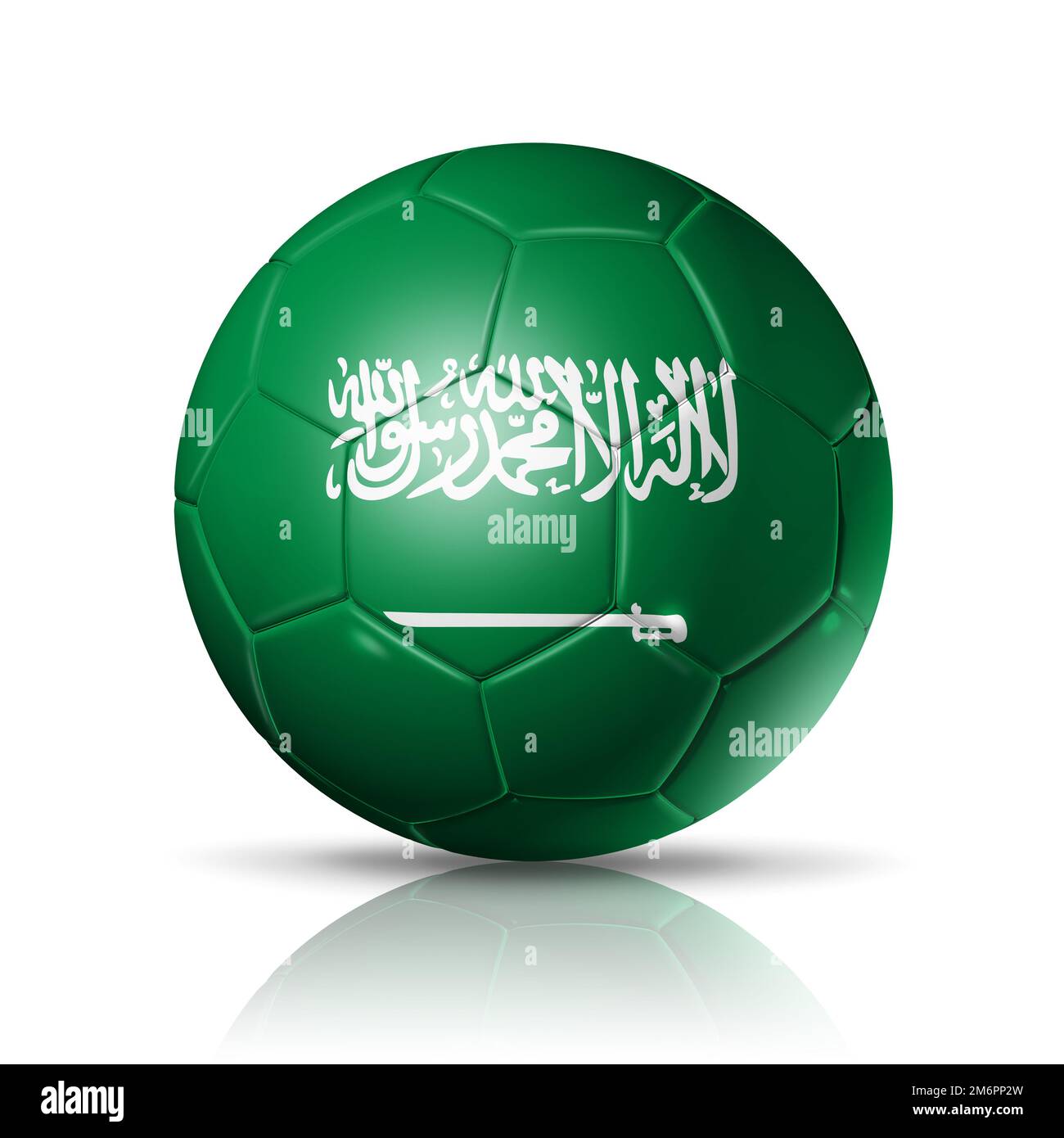 Soccer football ball with Saudi Arabia flag. Illustration Stock Photo ...