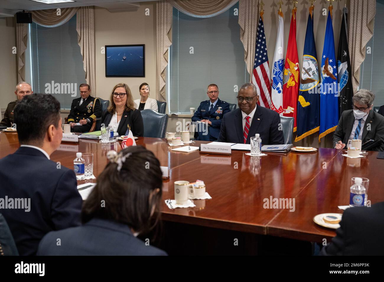 Secretary of Defense Lloyd J. Austin III speaks with Japanese Defense ...