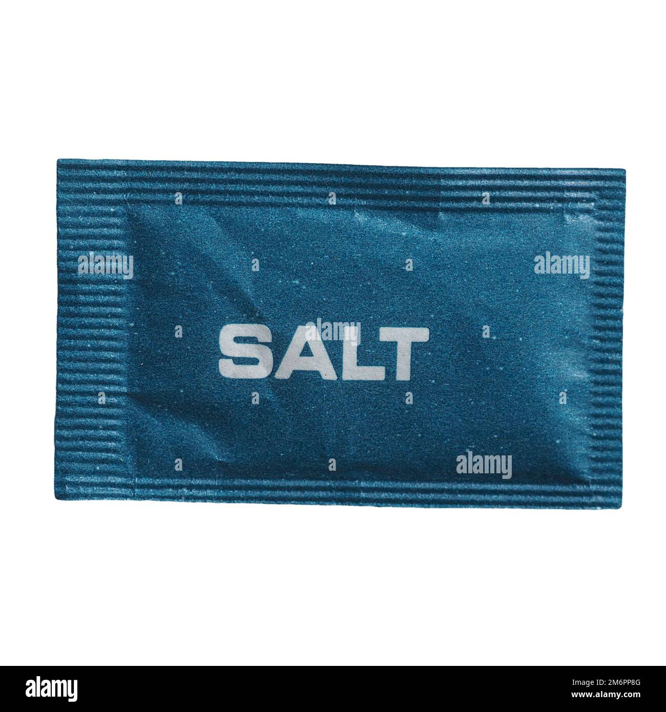 single dose salt sachet for restaurants and pubs isolated over white ...