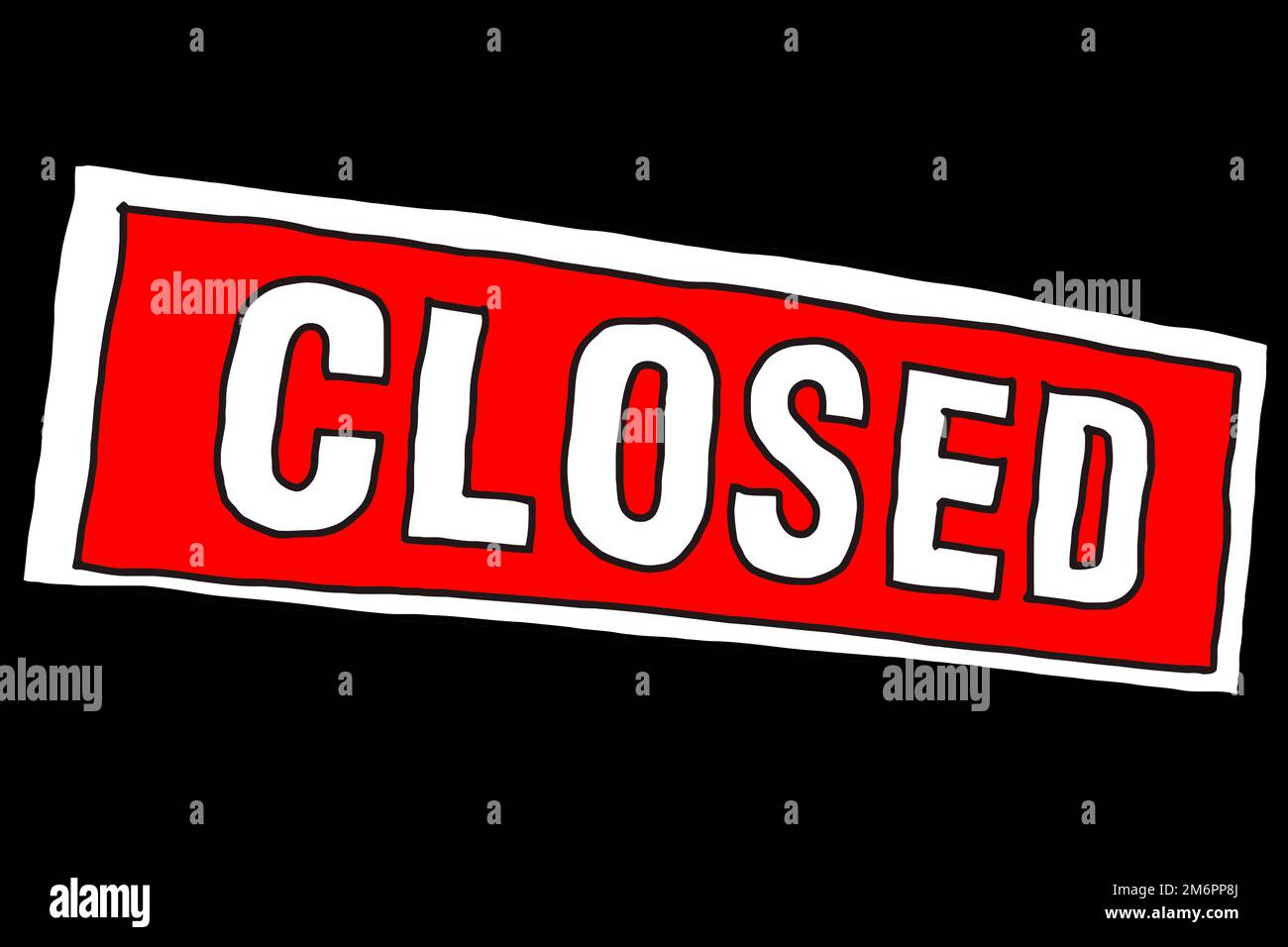closed sign illustration in white over red Stock Photo - Alamy