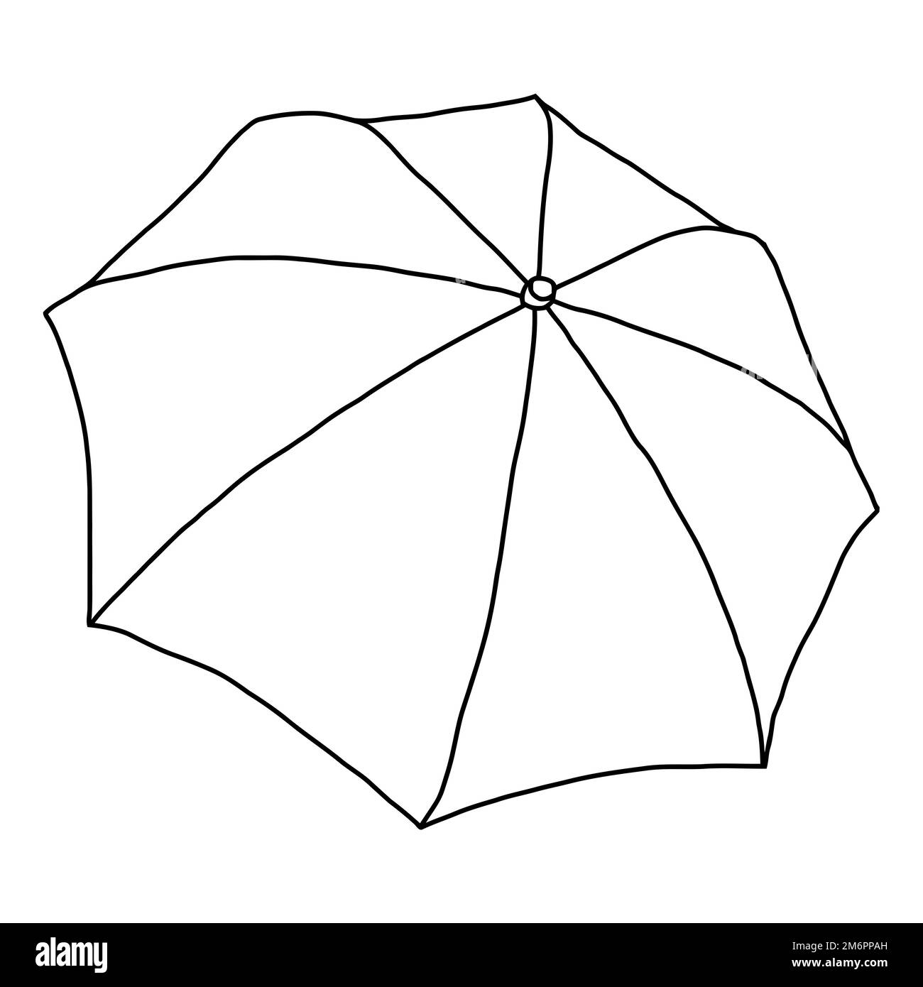 hand drawn line art illustration of an umbrella Stock Photo - Alamy