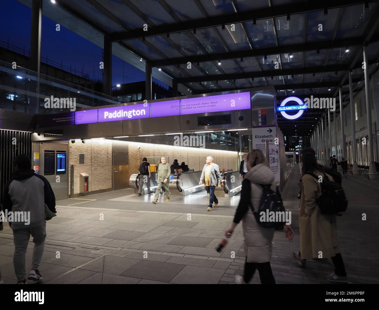 LONDON, UK - CIRCA OCTOBER 2022: Paddington tube station on the ...