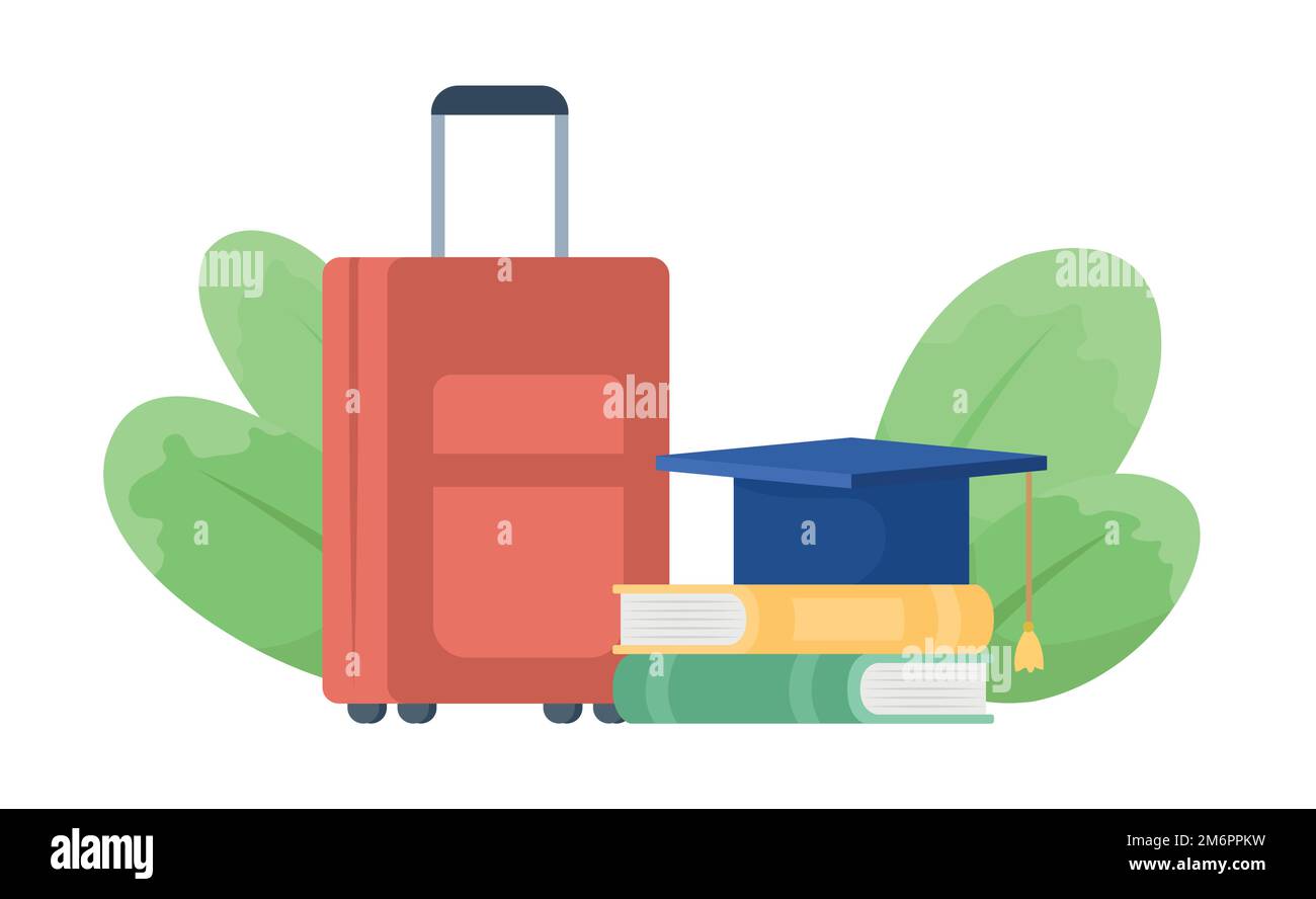 Travel to study semi flat color vector objects Stock Vector Image & Art ...