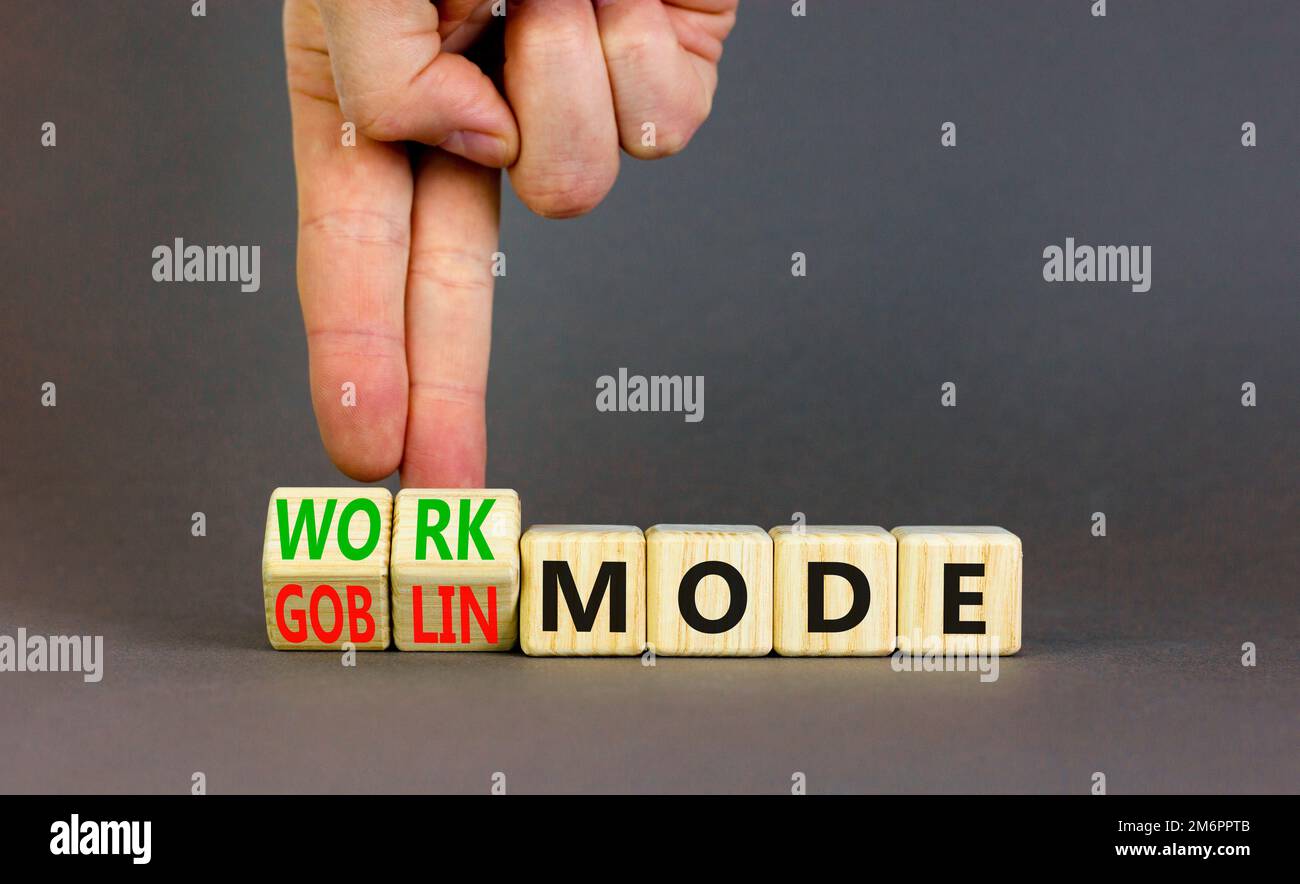 Work or goblin mode symbol. Concept word Work mode Goblin mode on ...