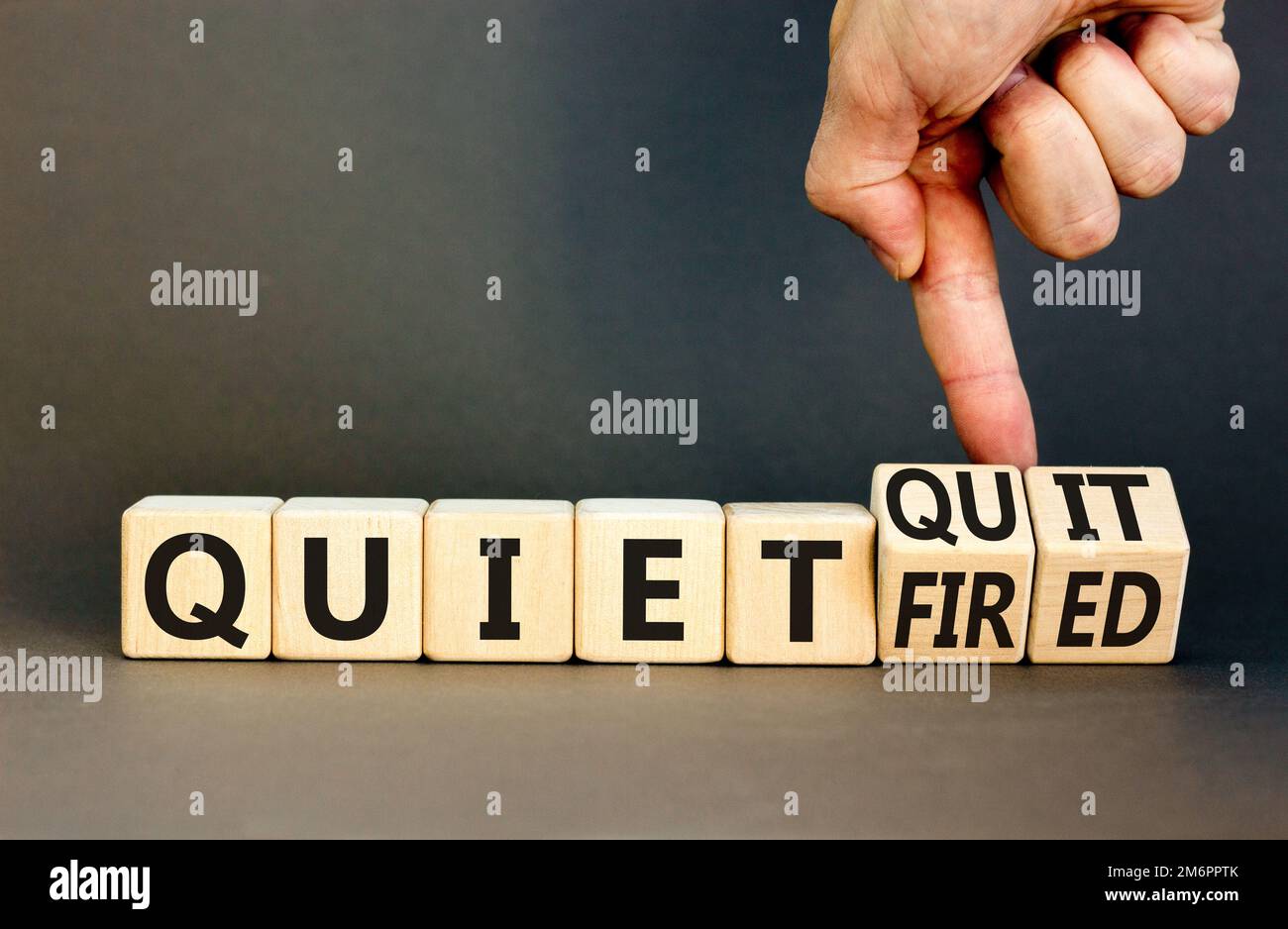 Quiet quit or fired symbol. Concept words Quiet quit and Quiet fired on ...