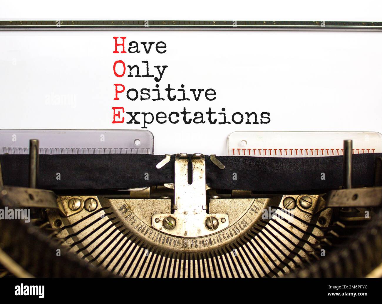 HOPE have only positive expectations symbol. Concept words HOPE have ...