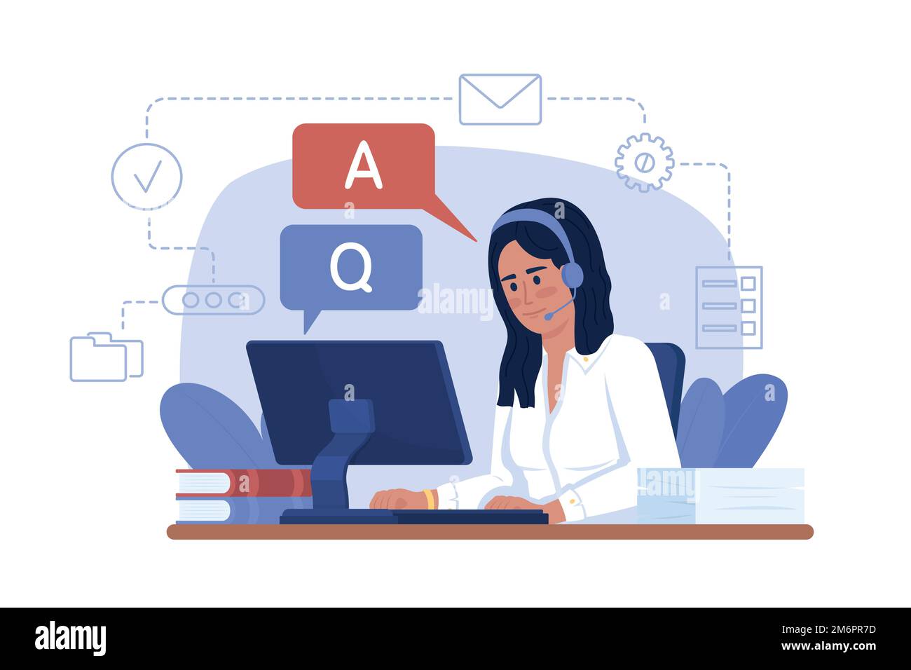 Online chat 2D vector isolated illustration Stock Vector Image & Art ...