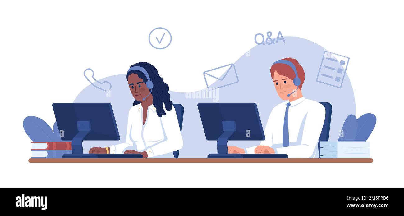 Emergency response 2D vector isolated illustration Stock Vector Image ...