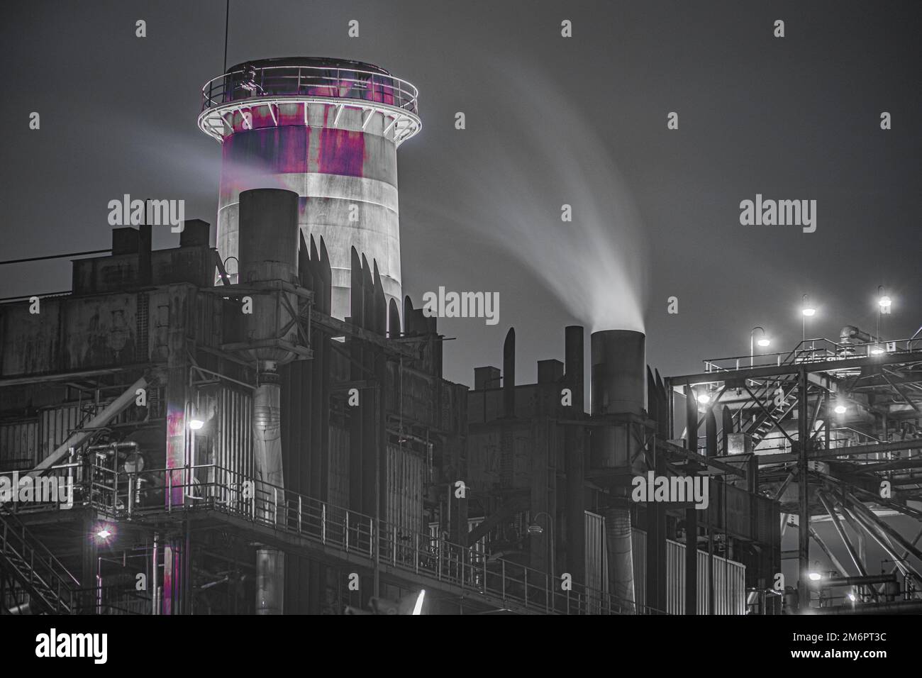 Factory night view of the Keihin region Stock Photo - Alamy