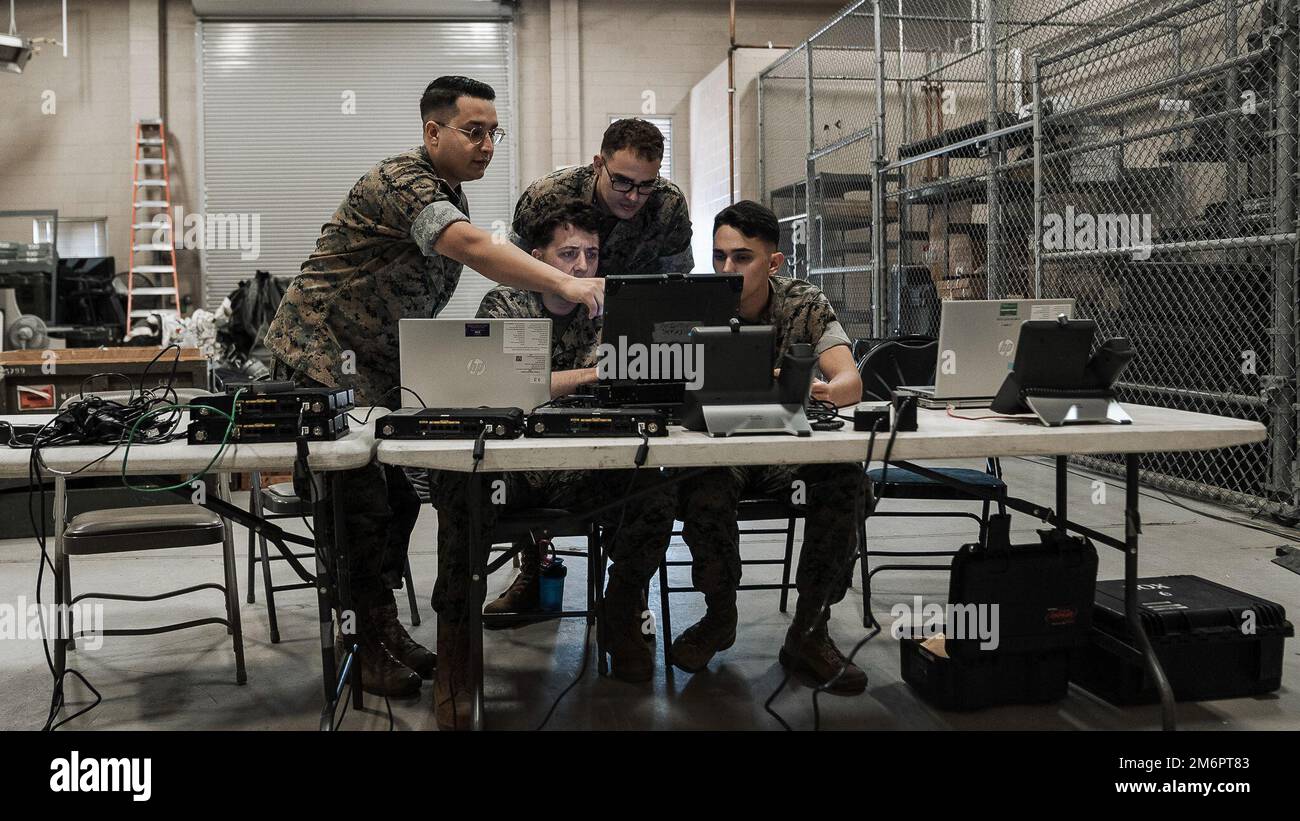 U.S. Marines with 9th Communication Battalion, I Marine Expeditionary ...