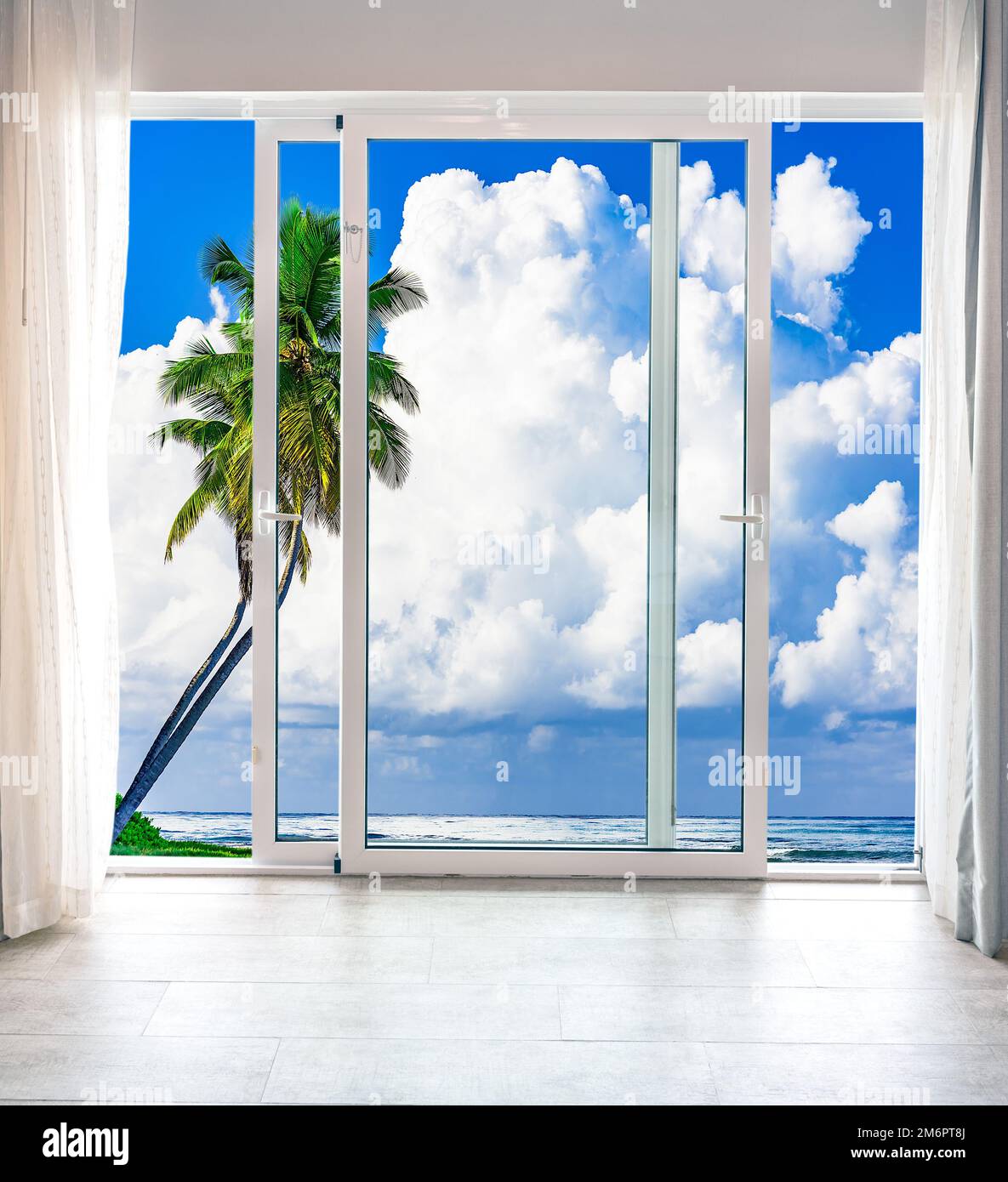 Ocean view window Stock Photo - Alamy