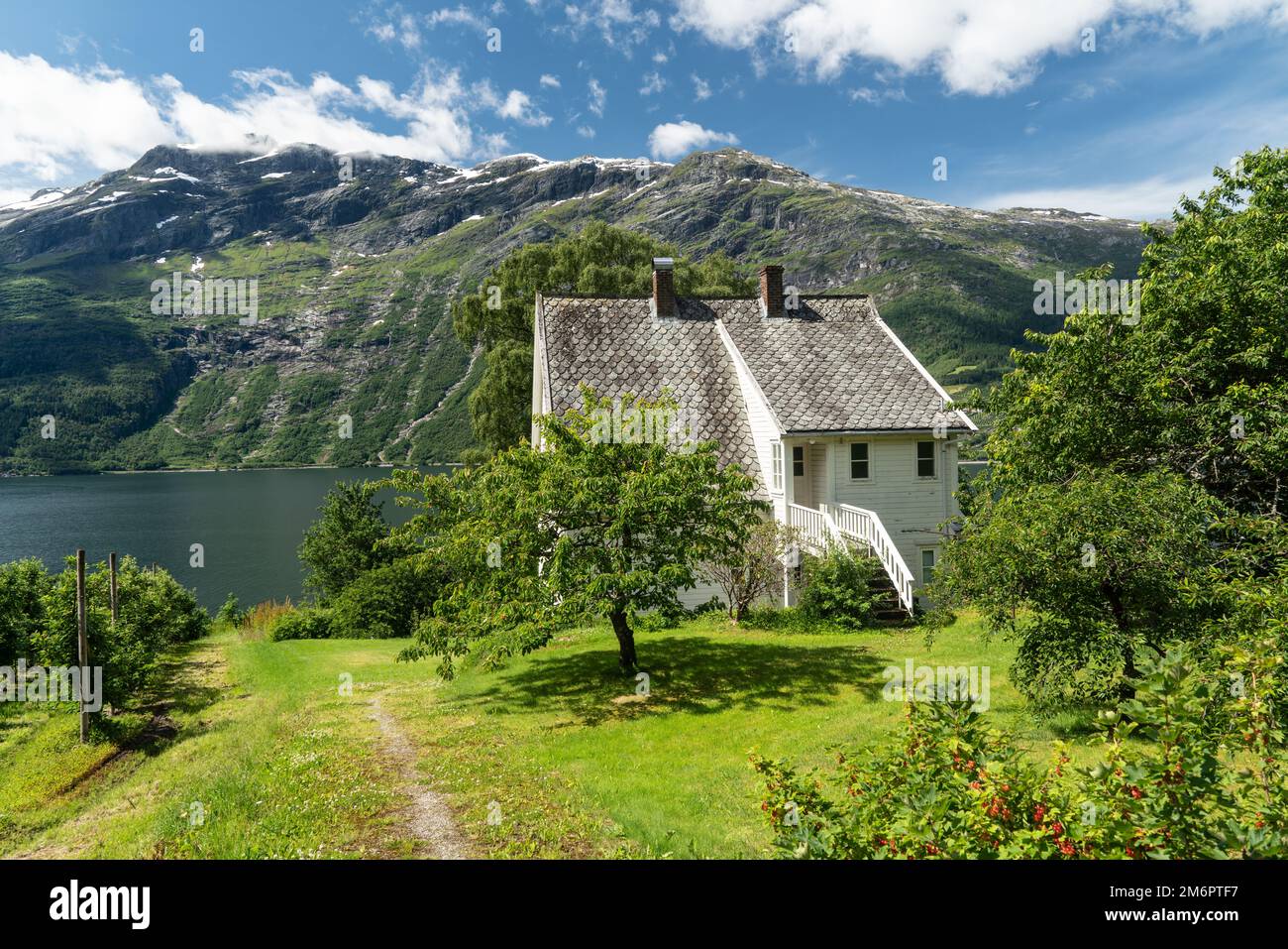 Old wooden houses in orchards in Lofthus, Norway Stock Photo - Alamy
