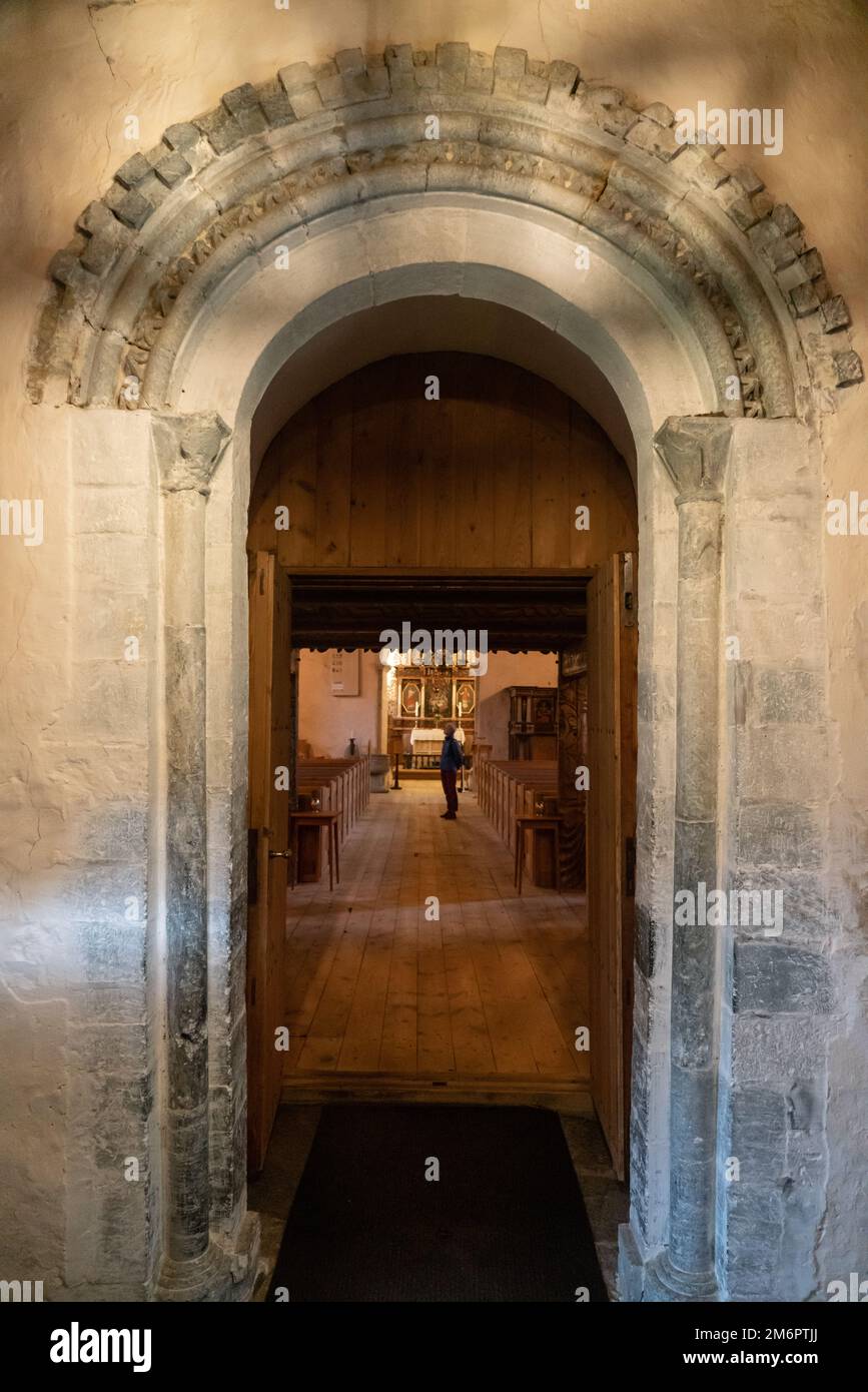 Medieval stone church in Kinsarvik on Hardangerfjord, Norway Stock ...