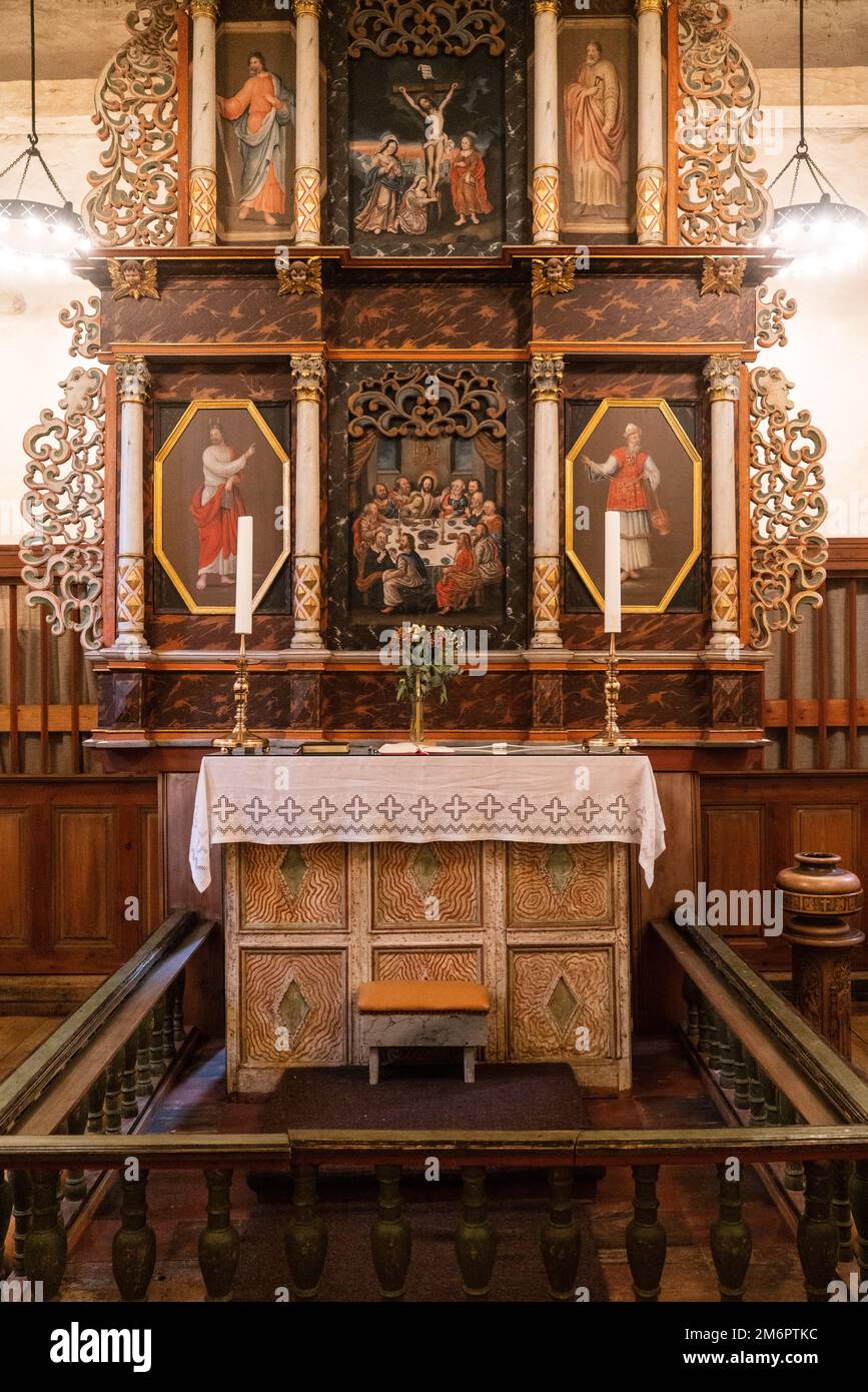 Medieval stone church in Kinsarvik on Hardangerfjord, Norway Stock ...