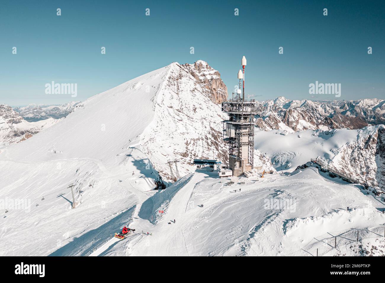 The communication tower at the top of Mt. Titlis Ski Resort in ...