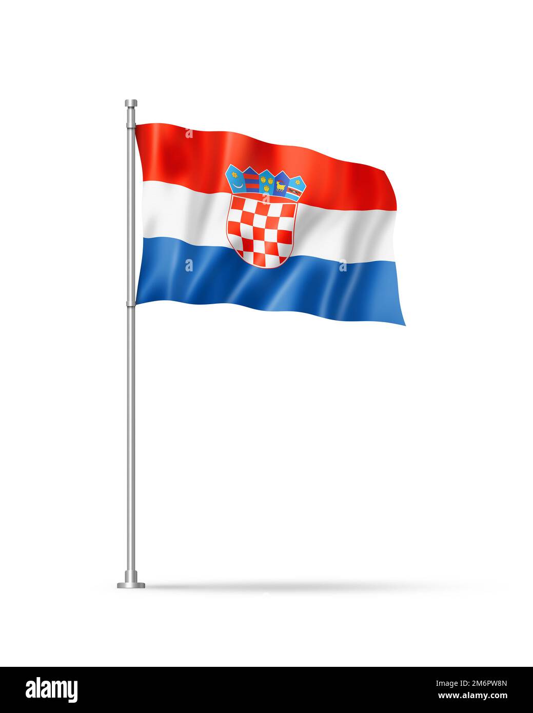 Croatian flag isolated on white Stock Photo - Alamy