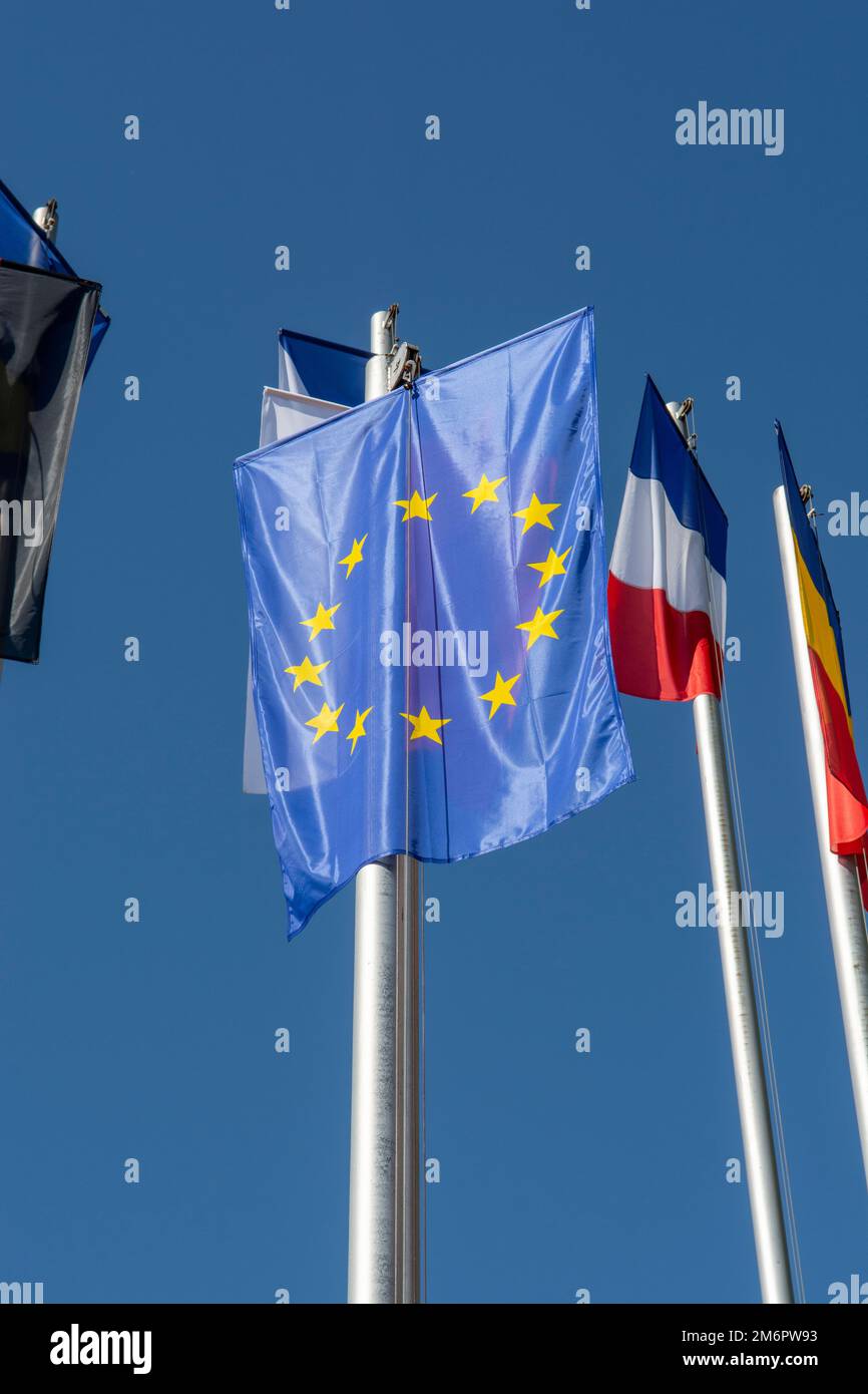 Row of national flags. World Flags Blowing In The Wind Stock Photo - Alamy