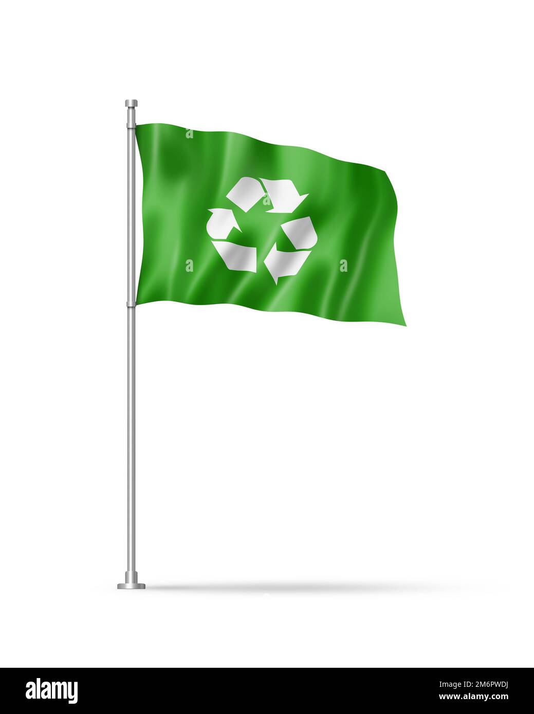 Recycling symbol flag isolated on white Stock Photo - Alamy