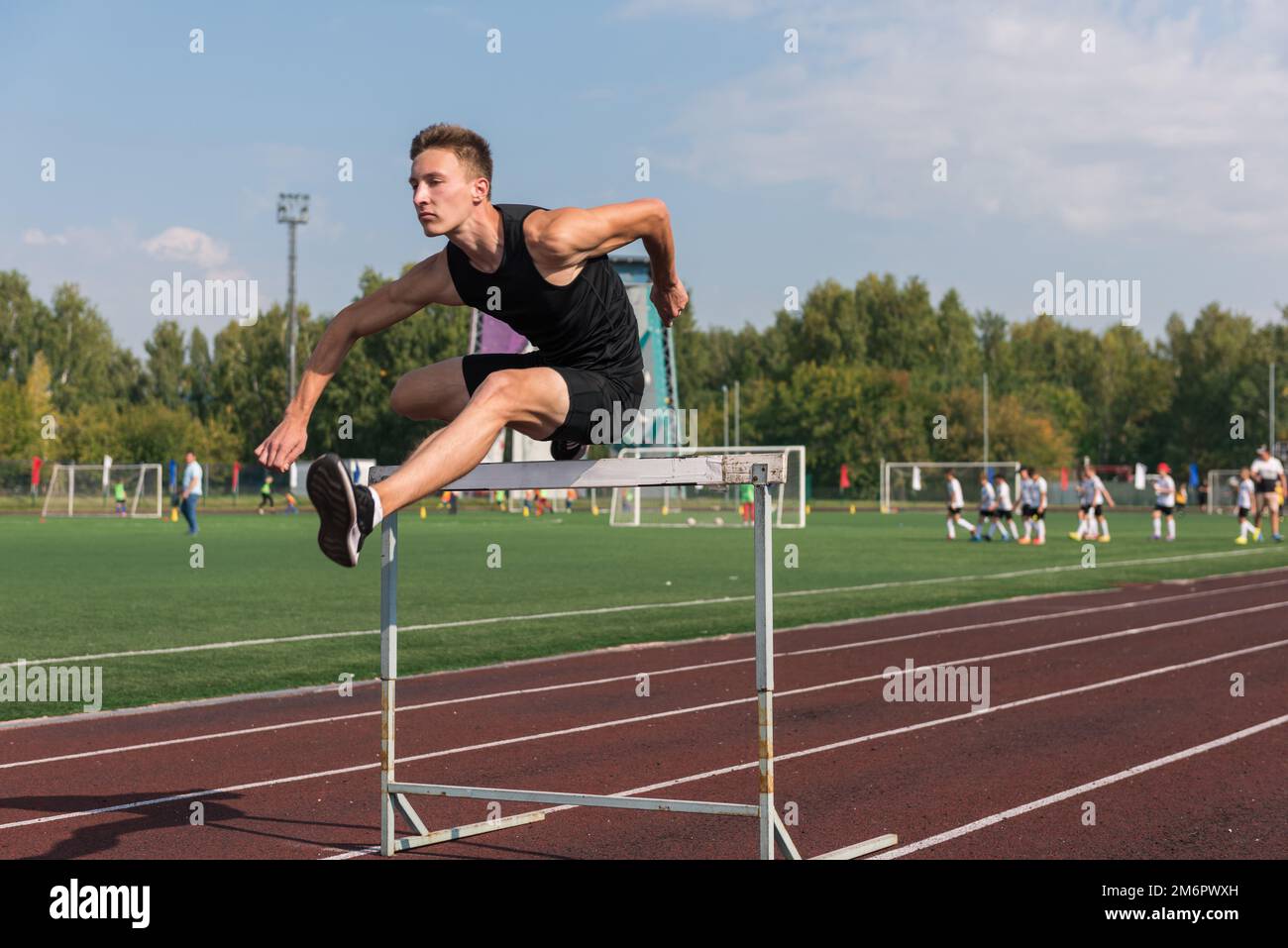 Hurdles man silhouette hi-res stock photography and images - Alamy