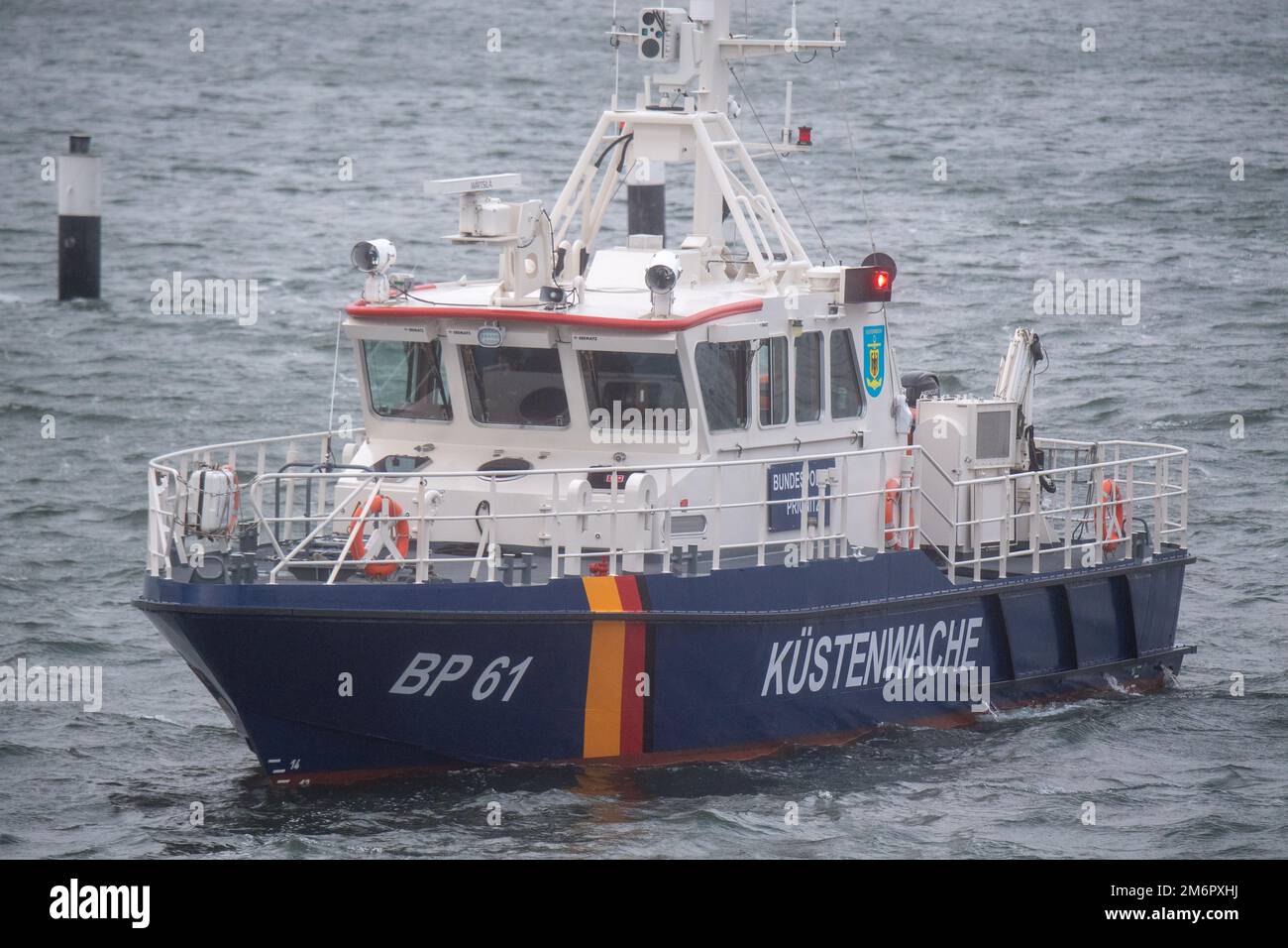 Stralsund, Germany. 05th Jan, 2023. The ship "Prignitz" BP 61 of the ...