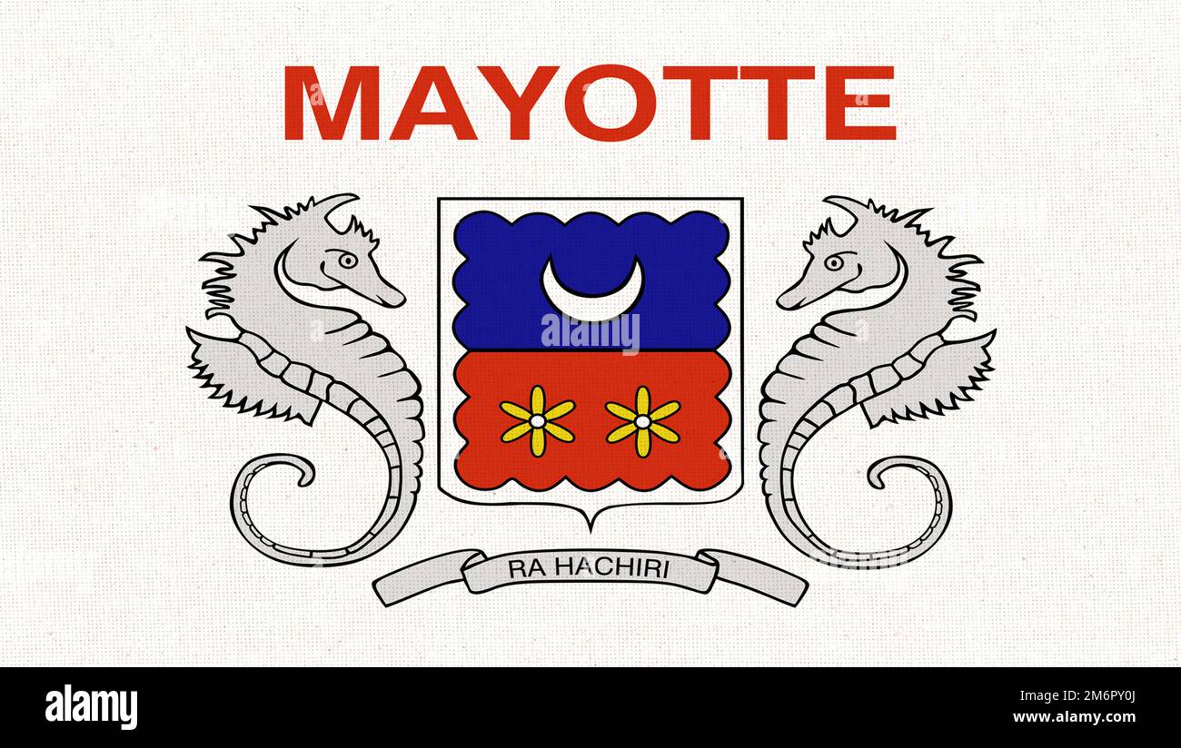 Flag of Mayotte. flag of Mayotte island on fabric surface. Mayotte ...