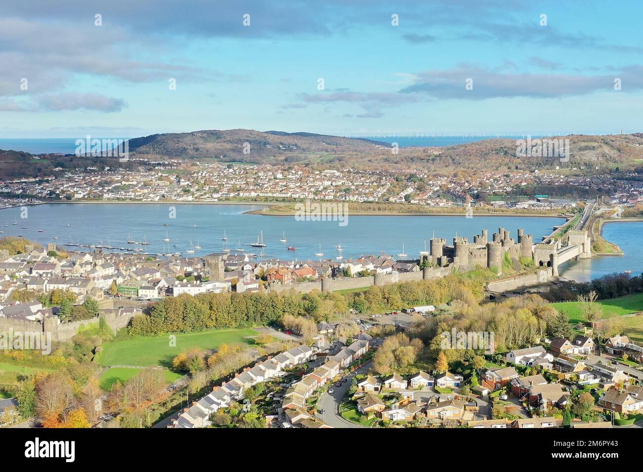 The Conwy Castle in Conwy town, North Wales Stock Photo - Alamy