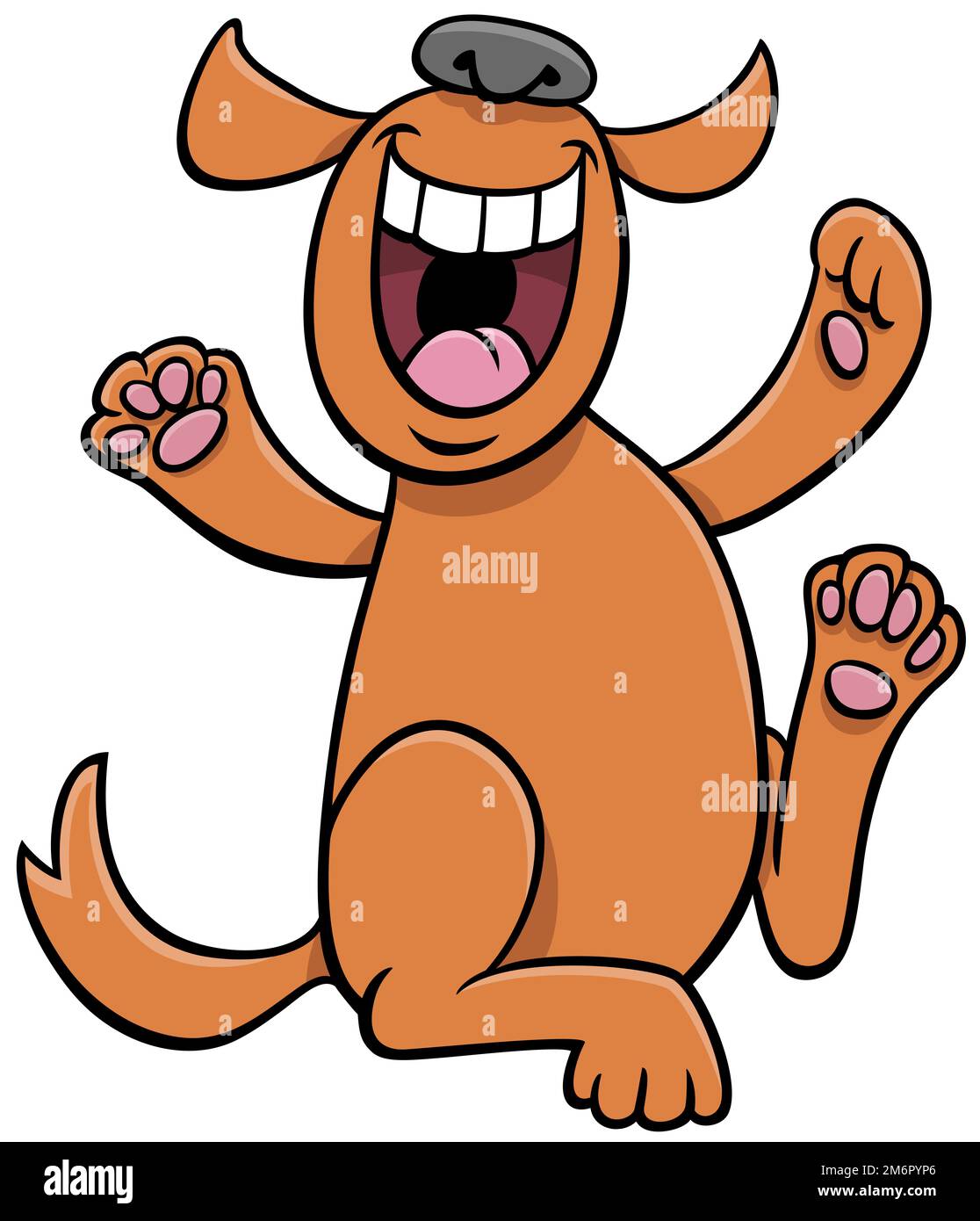 Cartoon happy dog comic animal character Stock Photo - Alamy
