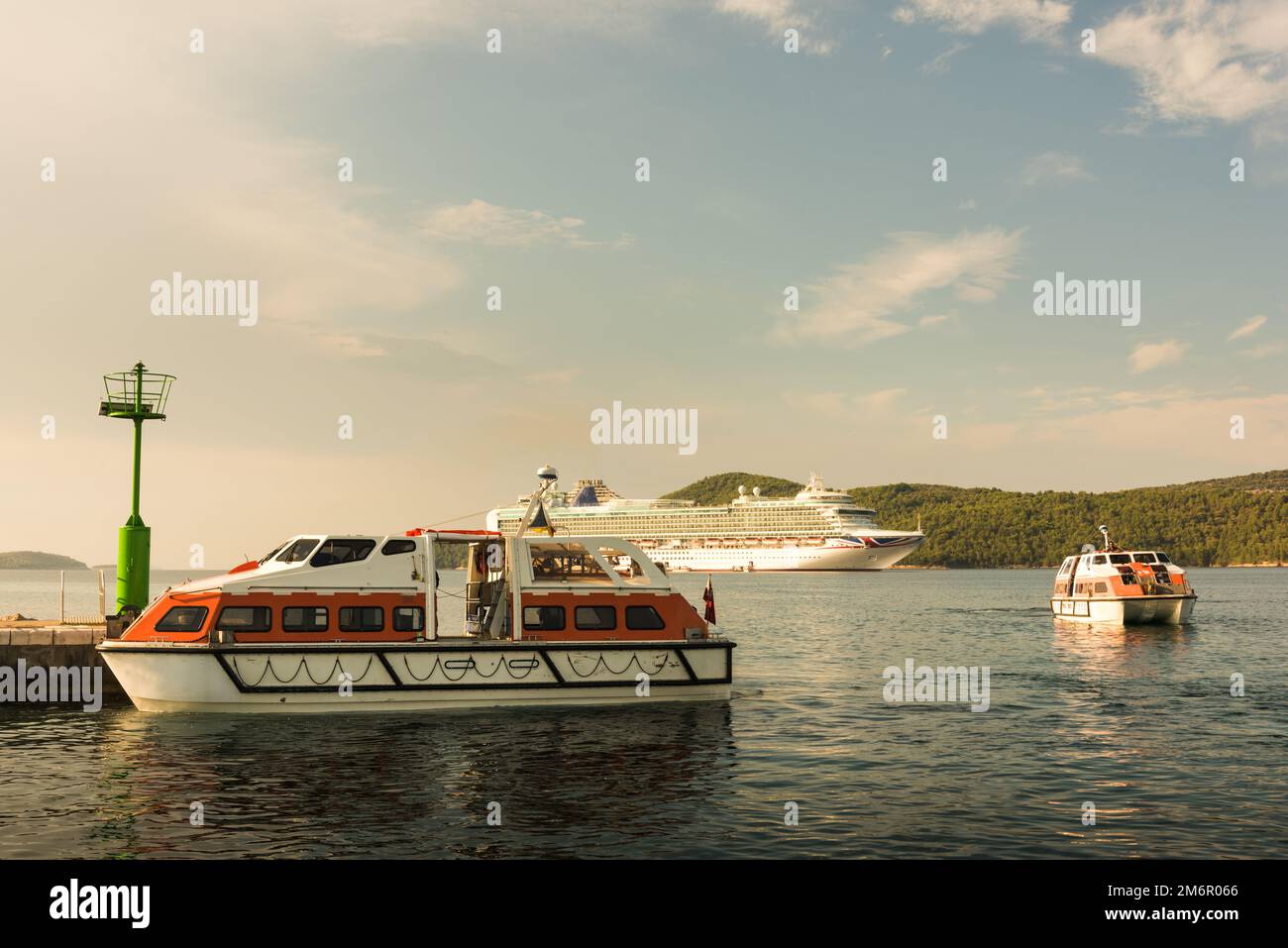 Cruise ship landing boats in croatia Stock Photo - Alamy