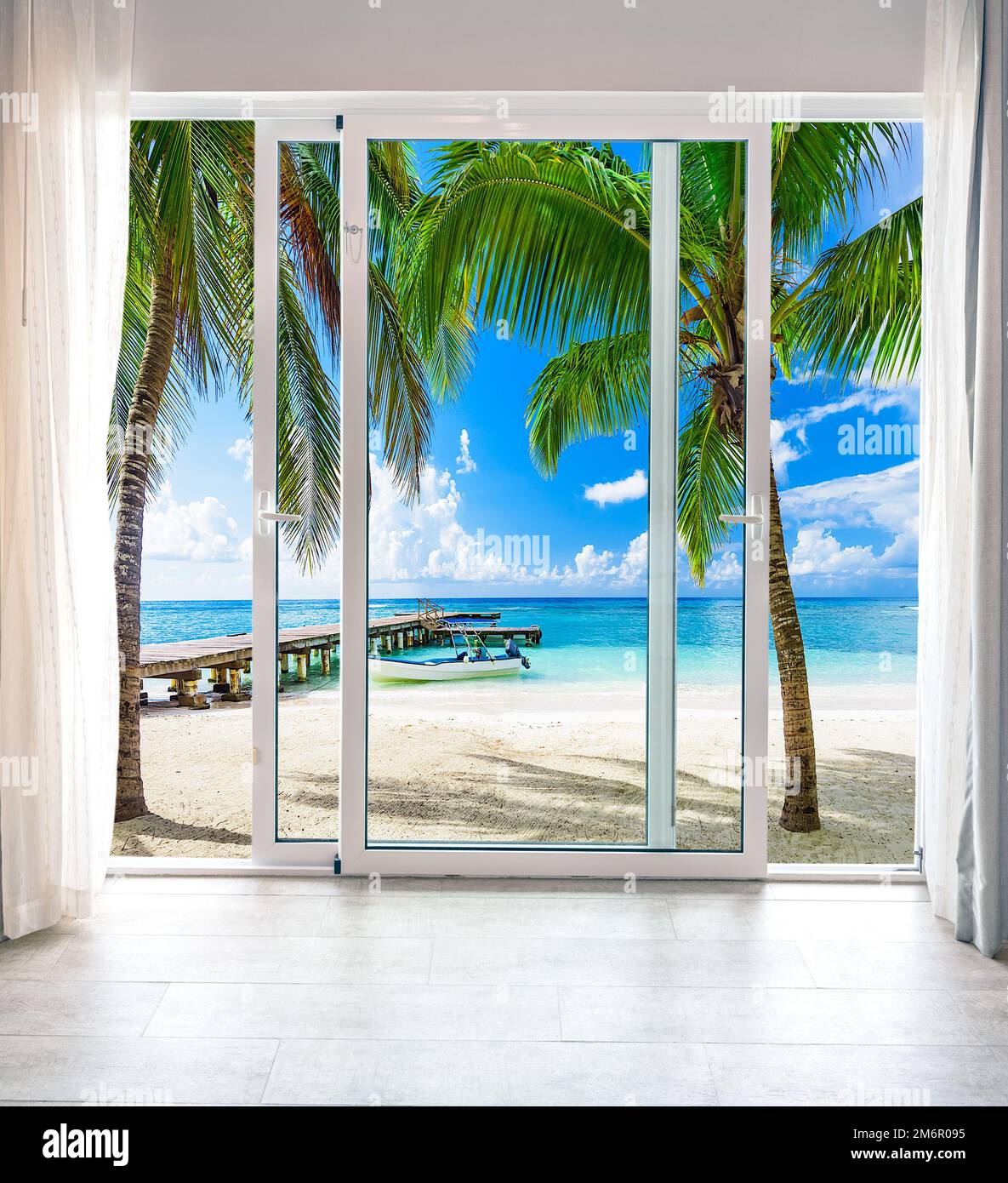 Ocean view window Stock Photo - Alamy