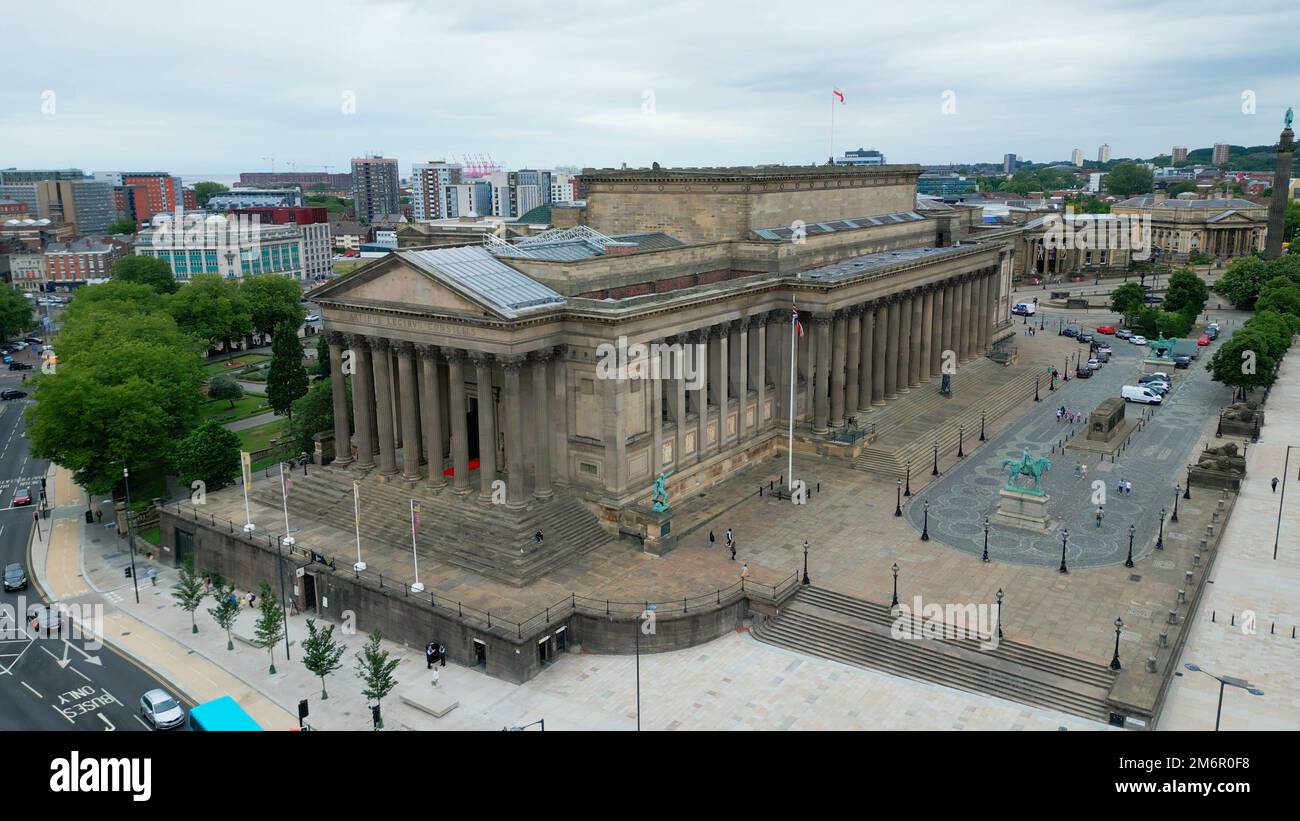St George s Hall Liverpool from above - aerial view - travel ...