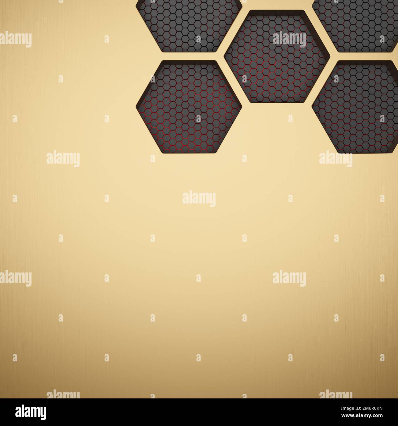 Futuristic gold hexagonal texture background. 3d rendering Stock Photo ...